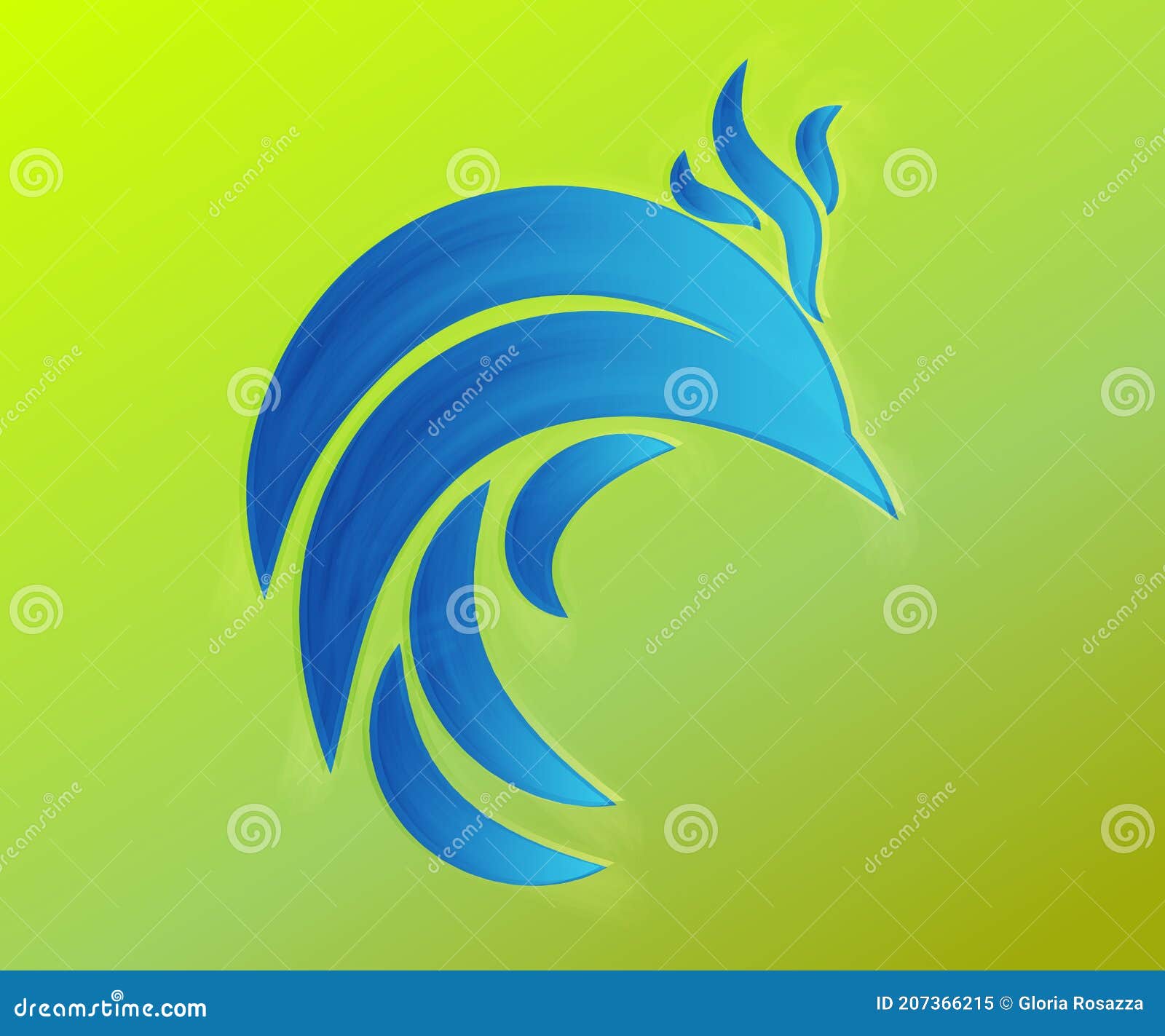 Stylized Bird in Blue Logo Vector Design Stock Vector - Illustration of ...