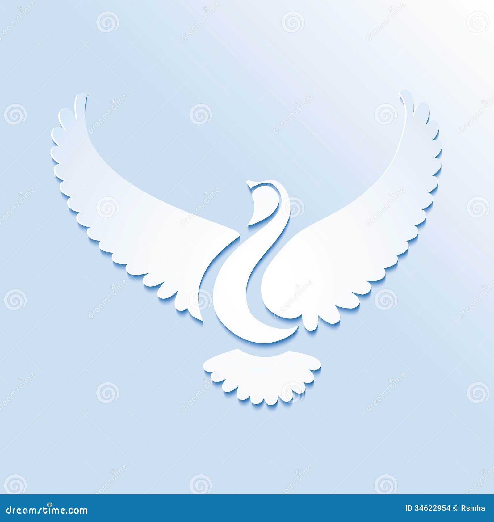 Stylized bird or dove stock illustration. Illustration of curl - 34622954
