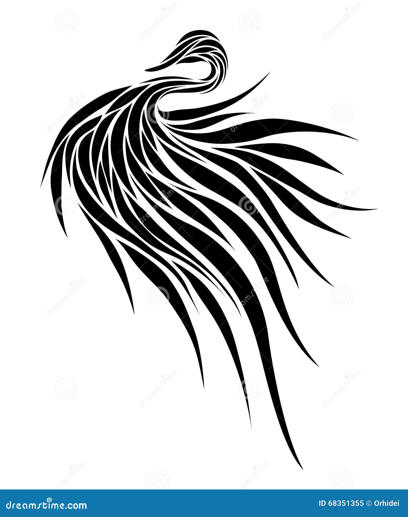 Stylized Bird in a Graphic Style Stock Vector - Illustration of ...