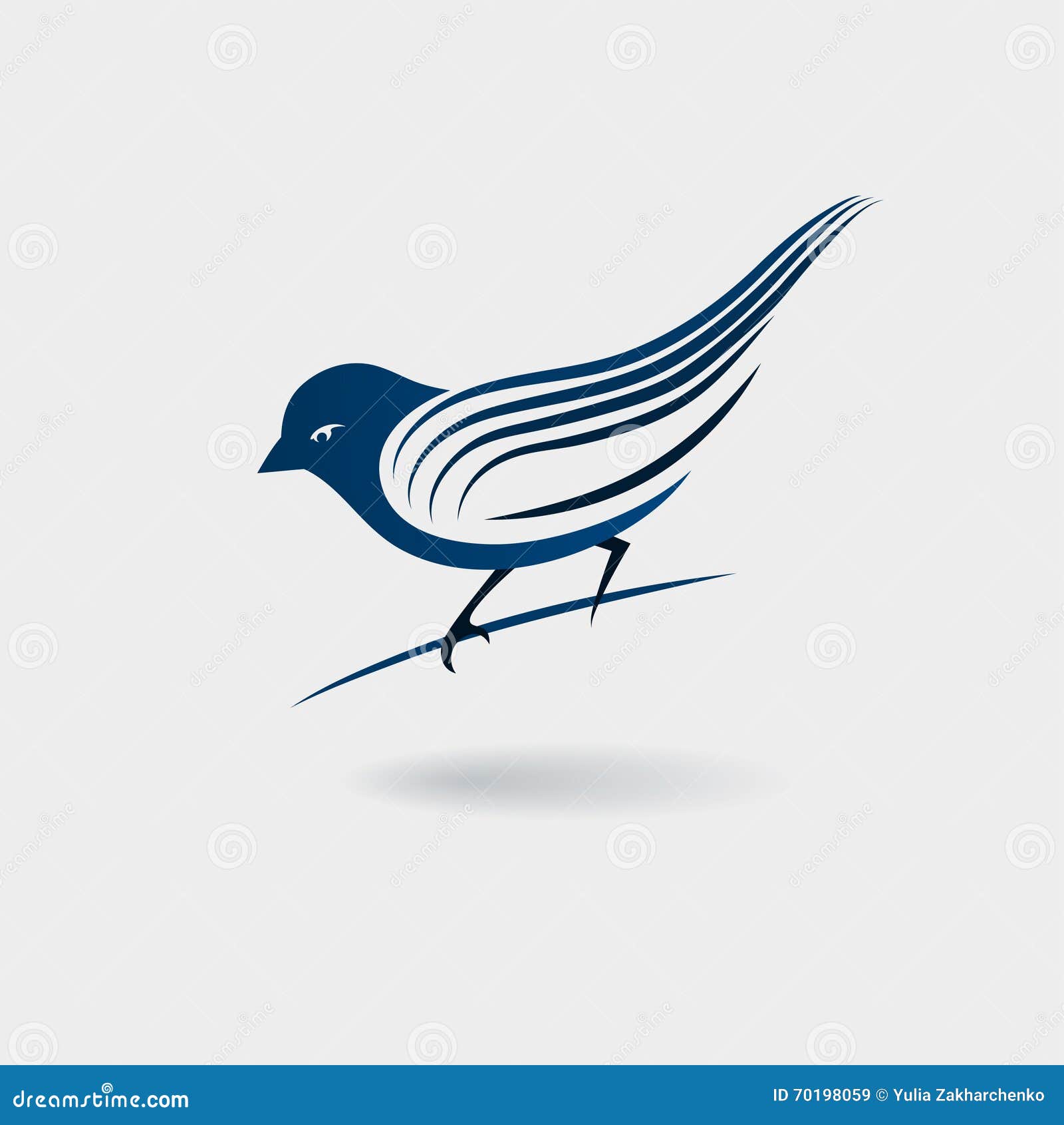 Stylized Bird on White Background Stock Vector - Illustration of ...