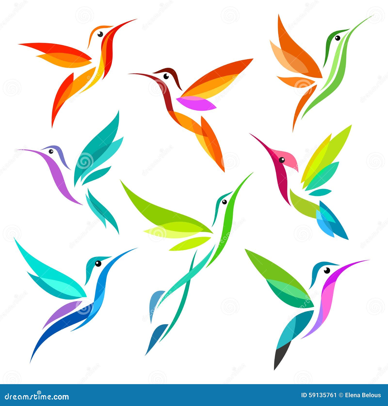 Stylized Birds stock vector. Illustration of flight, wild - 59135761