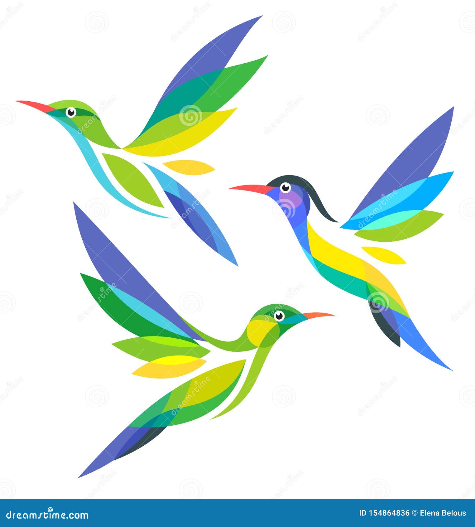 Stylized Birds in flight stock vector. Illustration of flying - 154864836