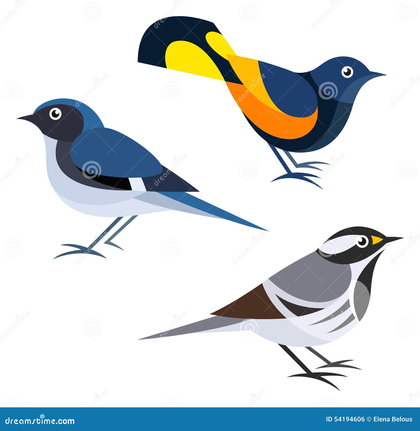 Stylized Birds stock vector. Illustration of warbler - 54194606