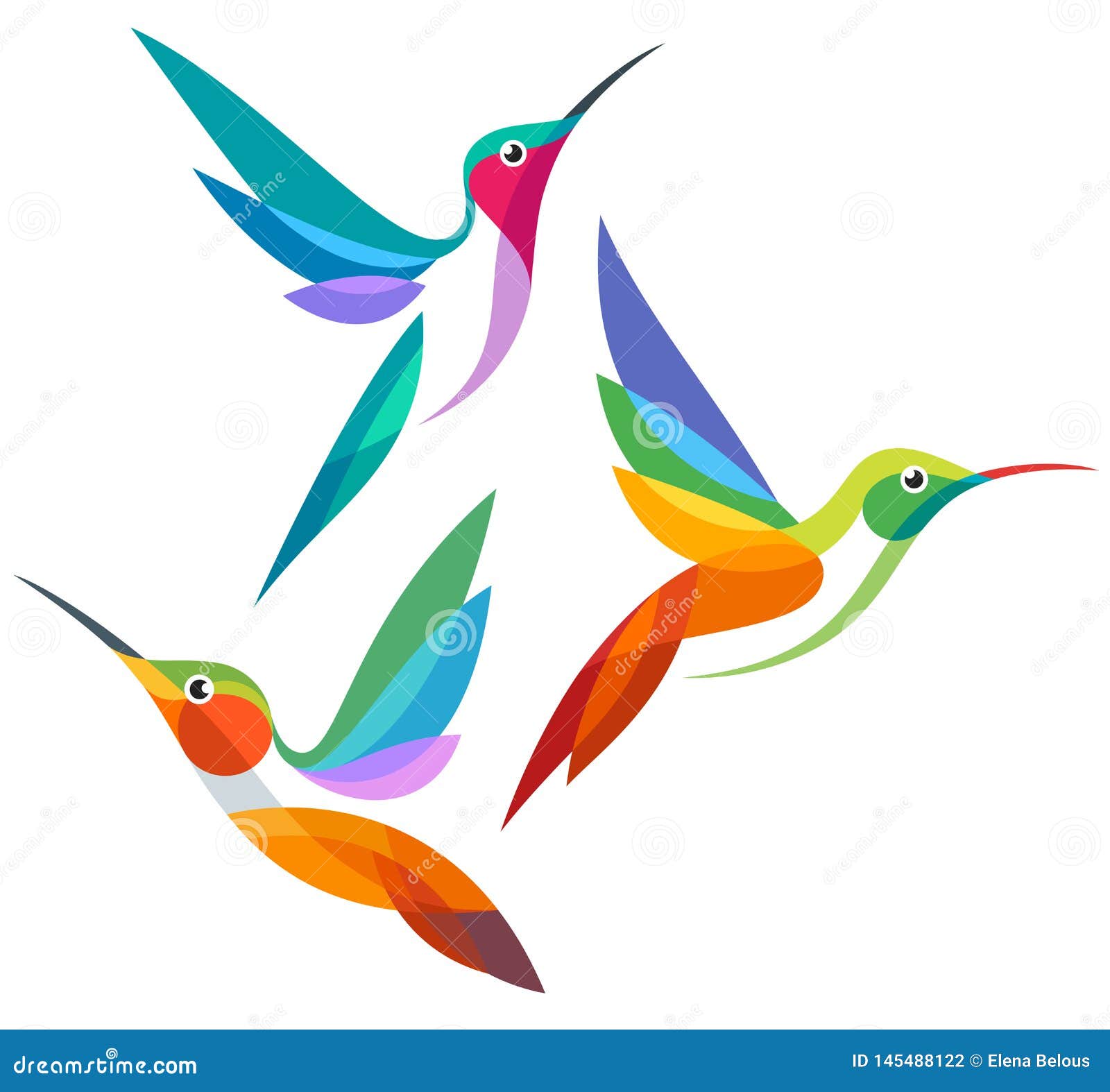 Stylized Birds - Vector Illustration Stock Vector - Illustration of ...