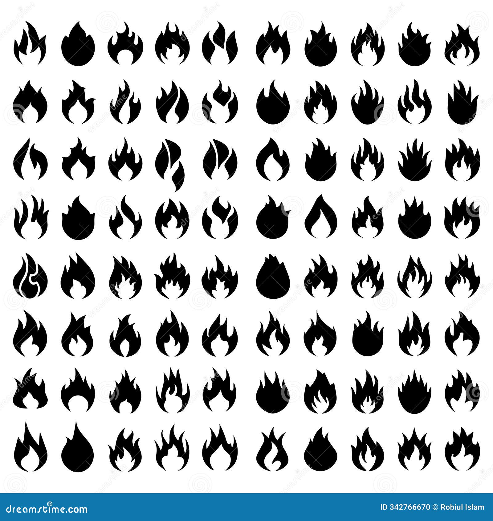 Black Flame Icons. Vector Illustration | CartoonDealer.com #109520458