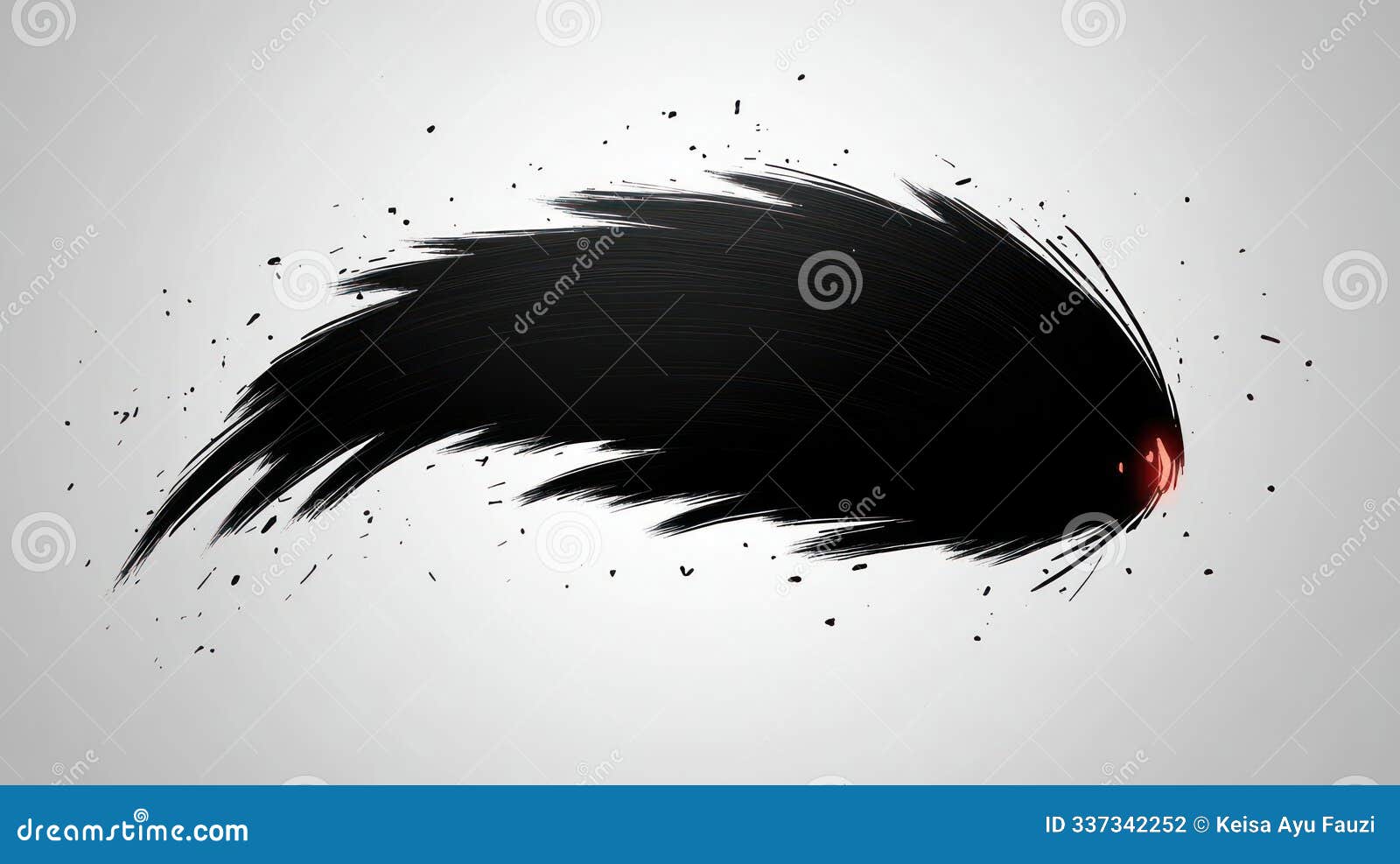 A Stylized Black Shape with Red Accents, Resembling a Dynamic Creature ...