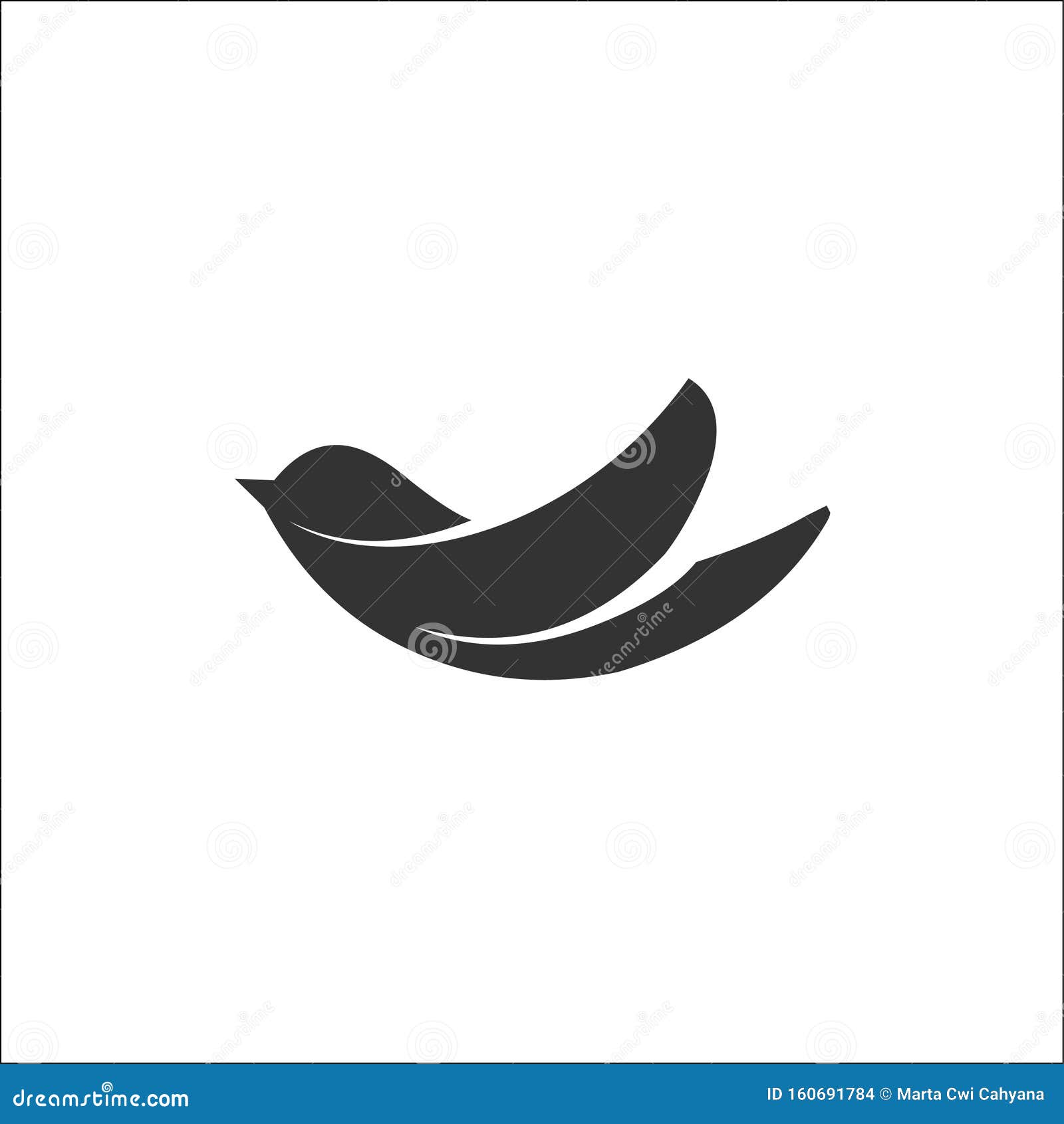 Stylized Black Silhouette of a Flying Bird Stock Vector - Illustration ...