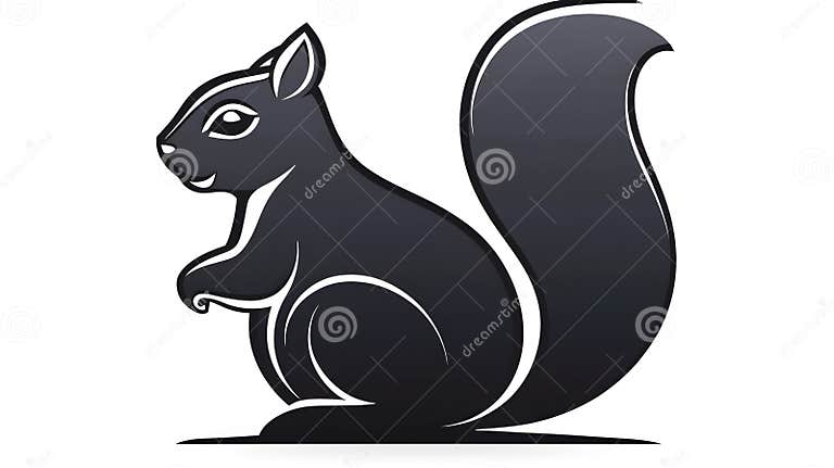 Stylized Black Squirrel Illustration Stock Illustration - Illustration ...