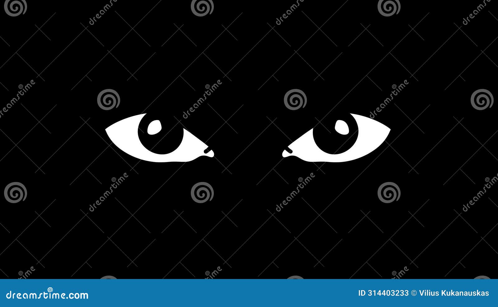 Stylized Black and White Eye Graphic, Bold Eyelash Detail in Simplified ...