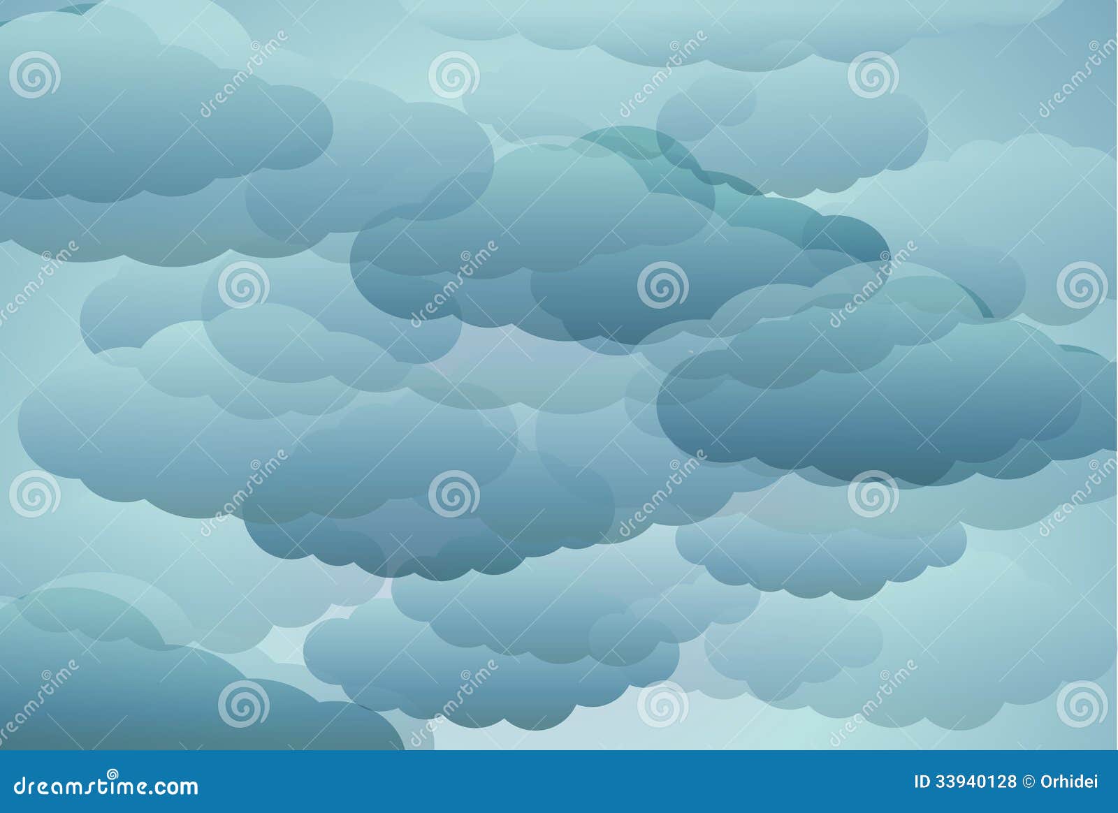 Stylized blue clouds stock vector. Illustration of gray - 33940128