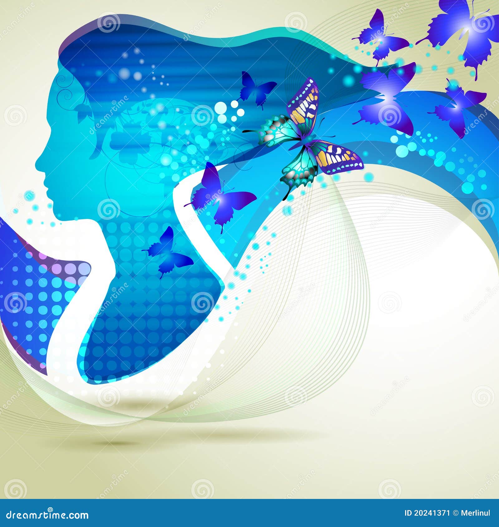 Stylized blue portrait stock vector. Illustration of blue - 20241371