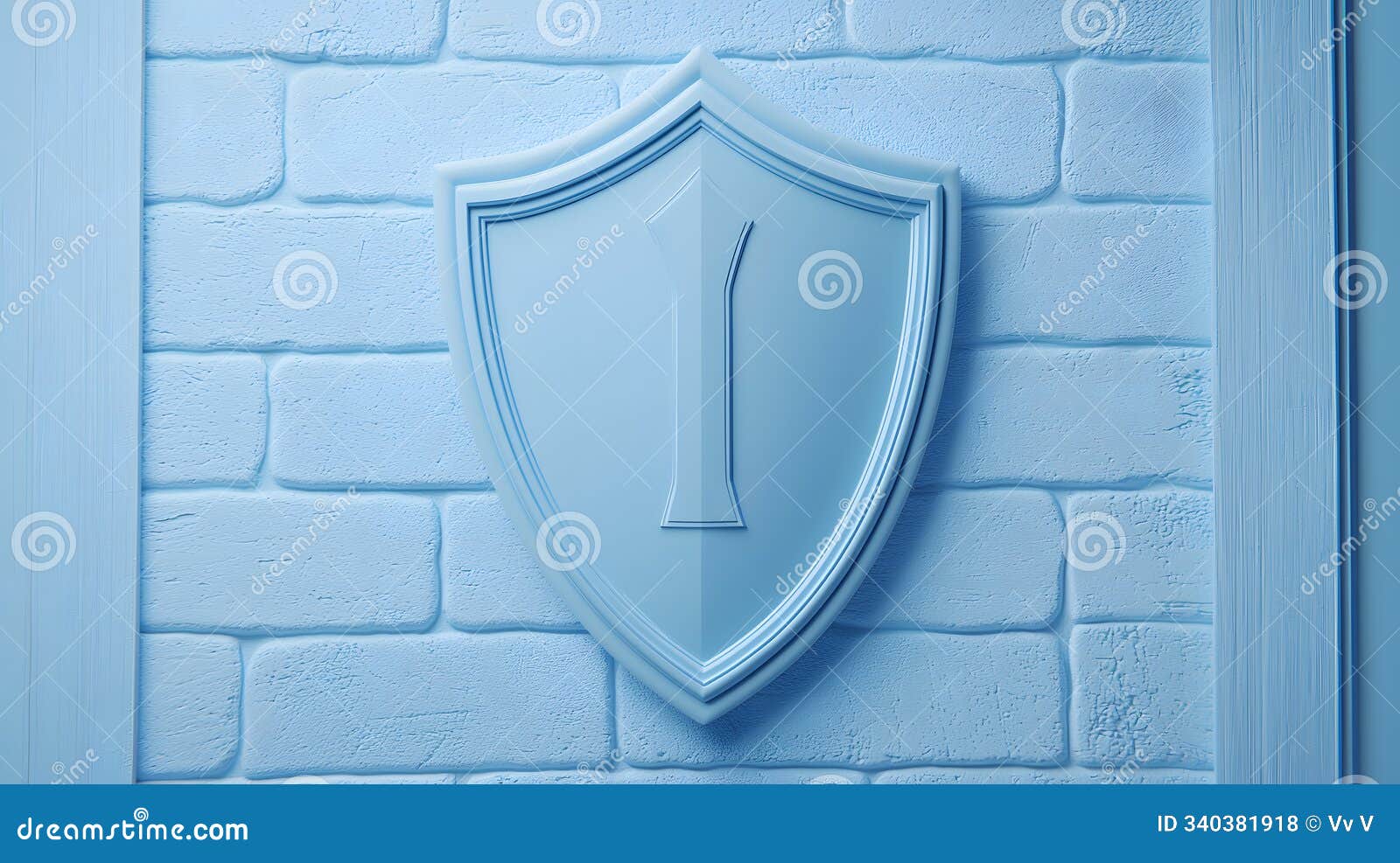 Stylized Blue Shield with a Bold Number One Design Stock Photo - Image ...