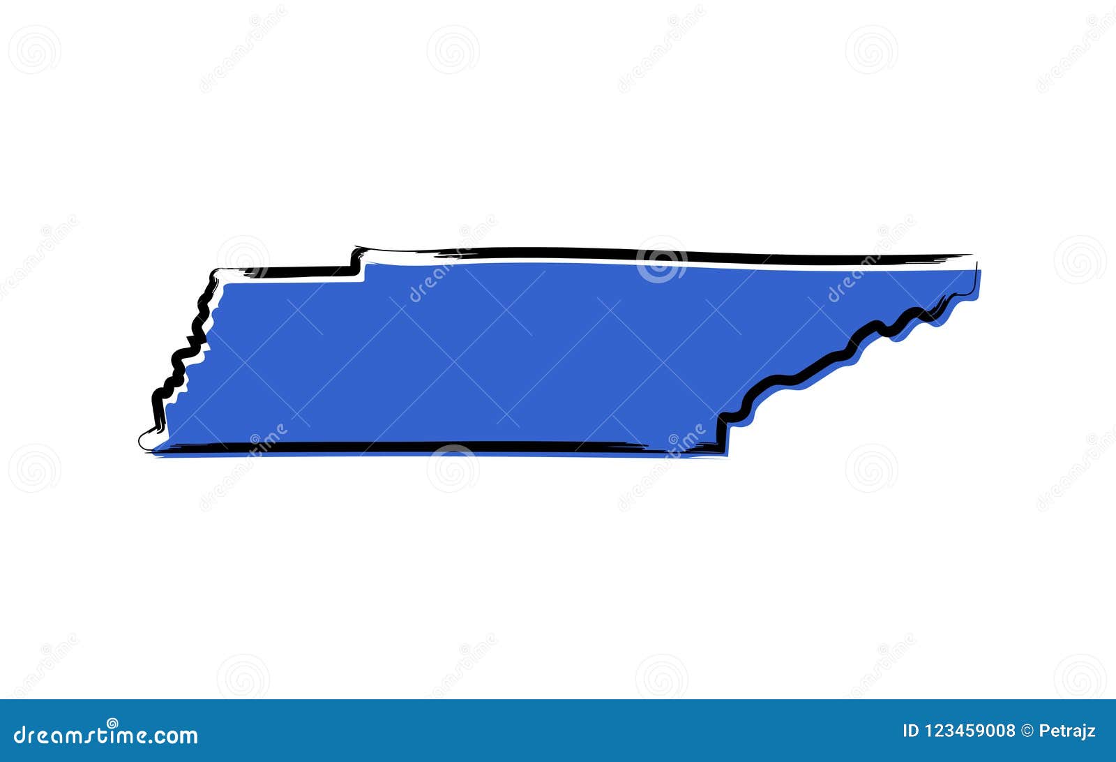 Red Sketch Map Of Tennessee Vector Illustration | CartoonDealer.com ...