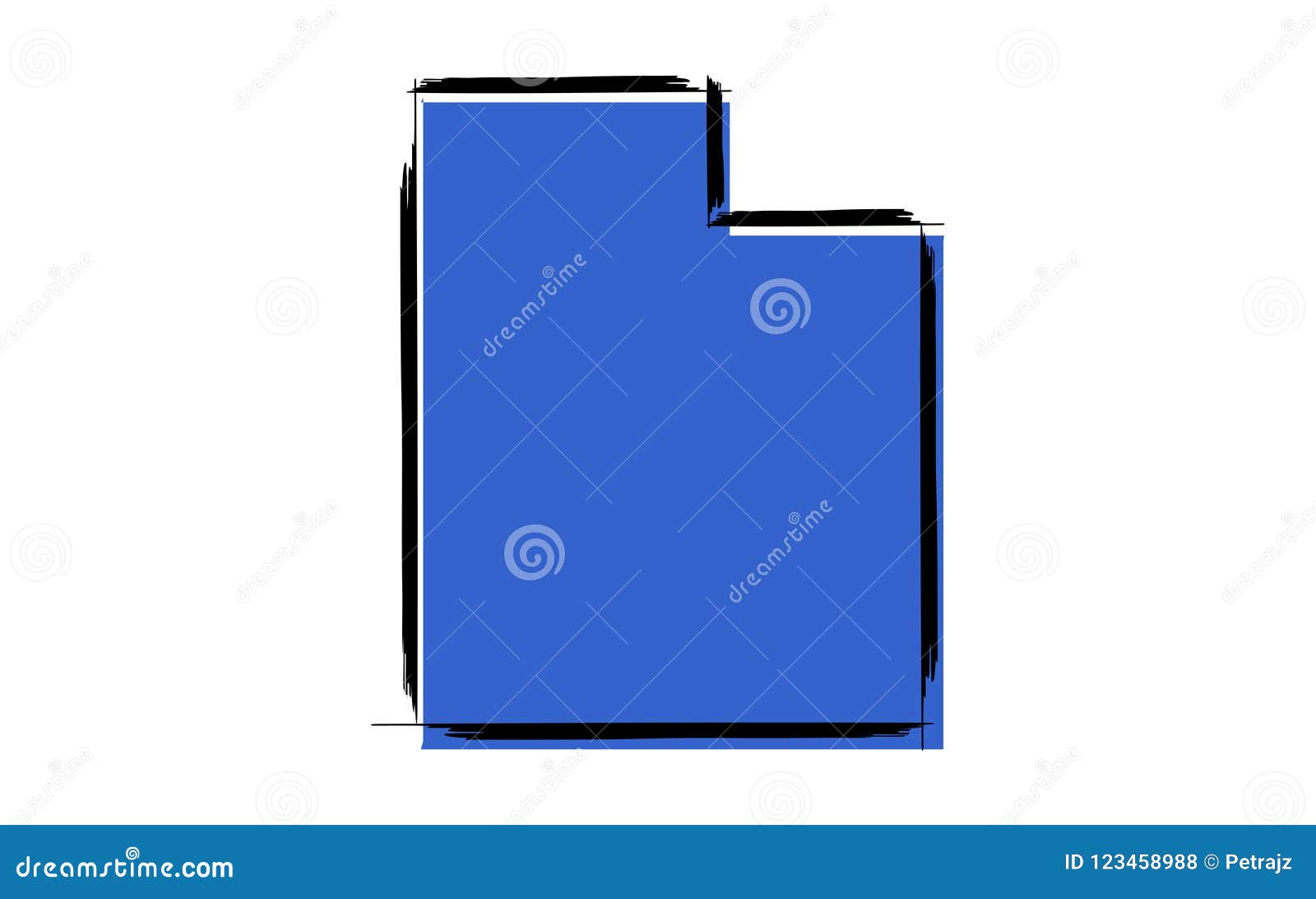 Stylized Blue Sketch Map of Utah Stock Vector - Illustration of vector ...