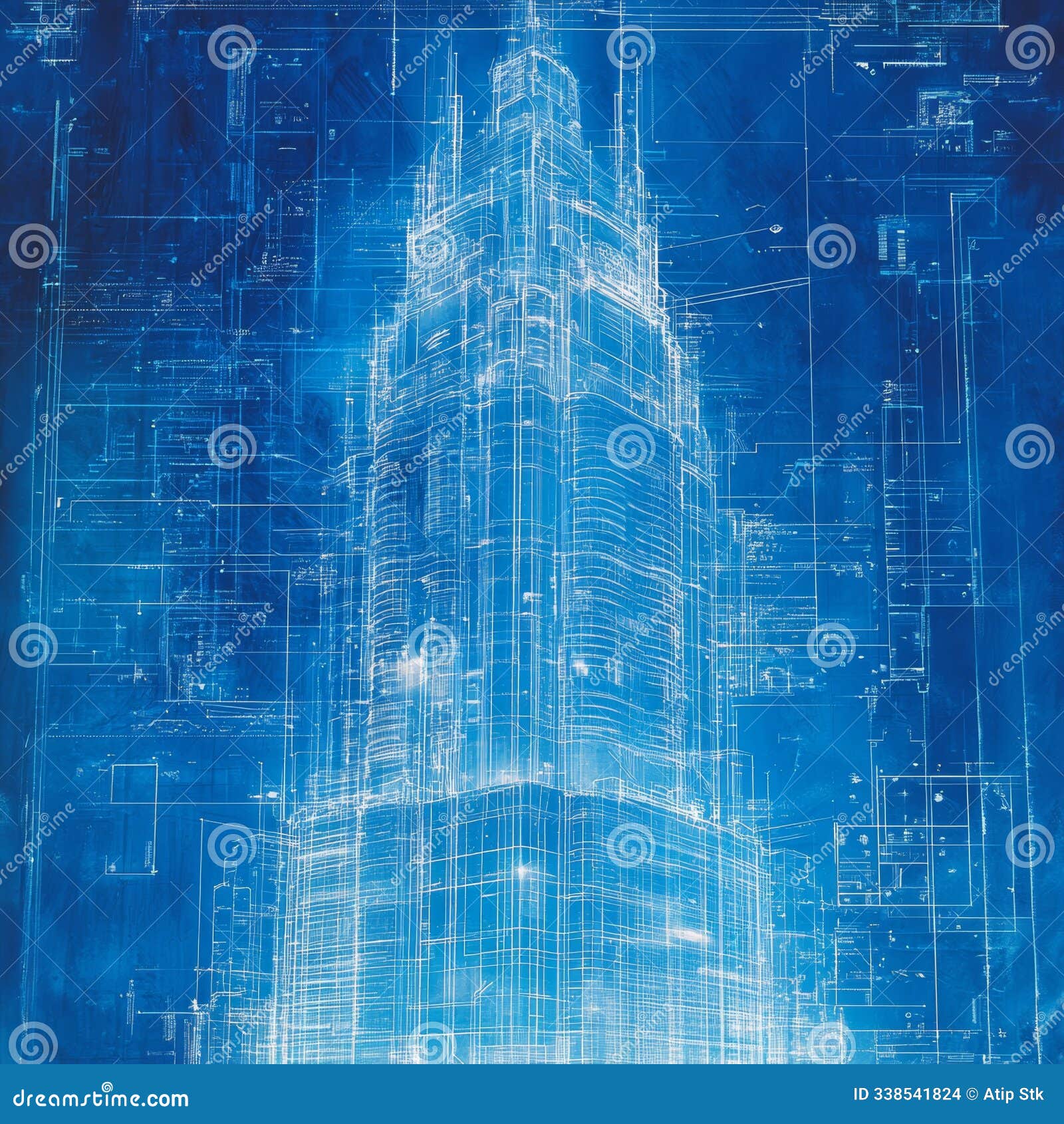 Blueprints Architecture Skyscraper Modern Design Building Stock ...