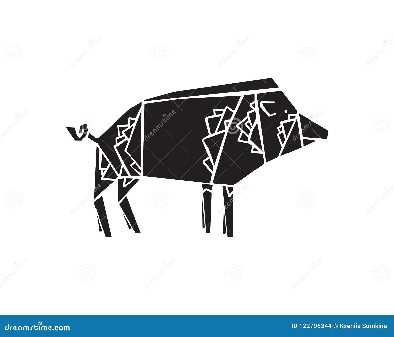 Stylized Boar Illustration With Fire Pattern. | CartoonDealer.com ...
