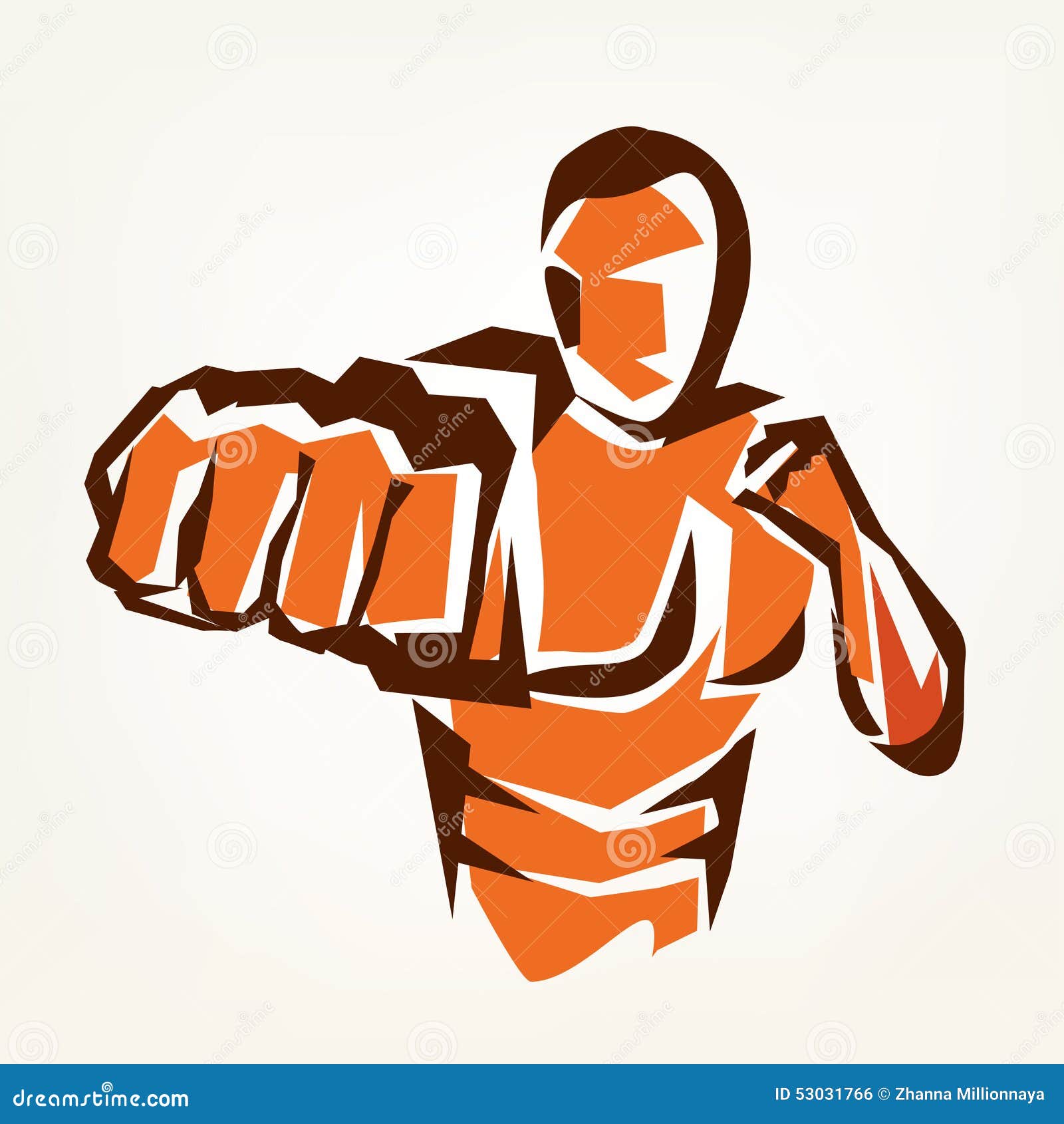 Stylized Boxer Silhouette, Boxing Symbol Stock Vector - Illustration of ...