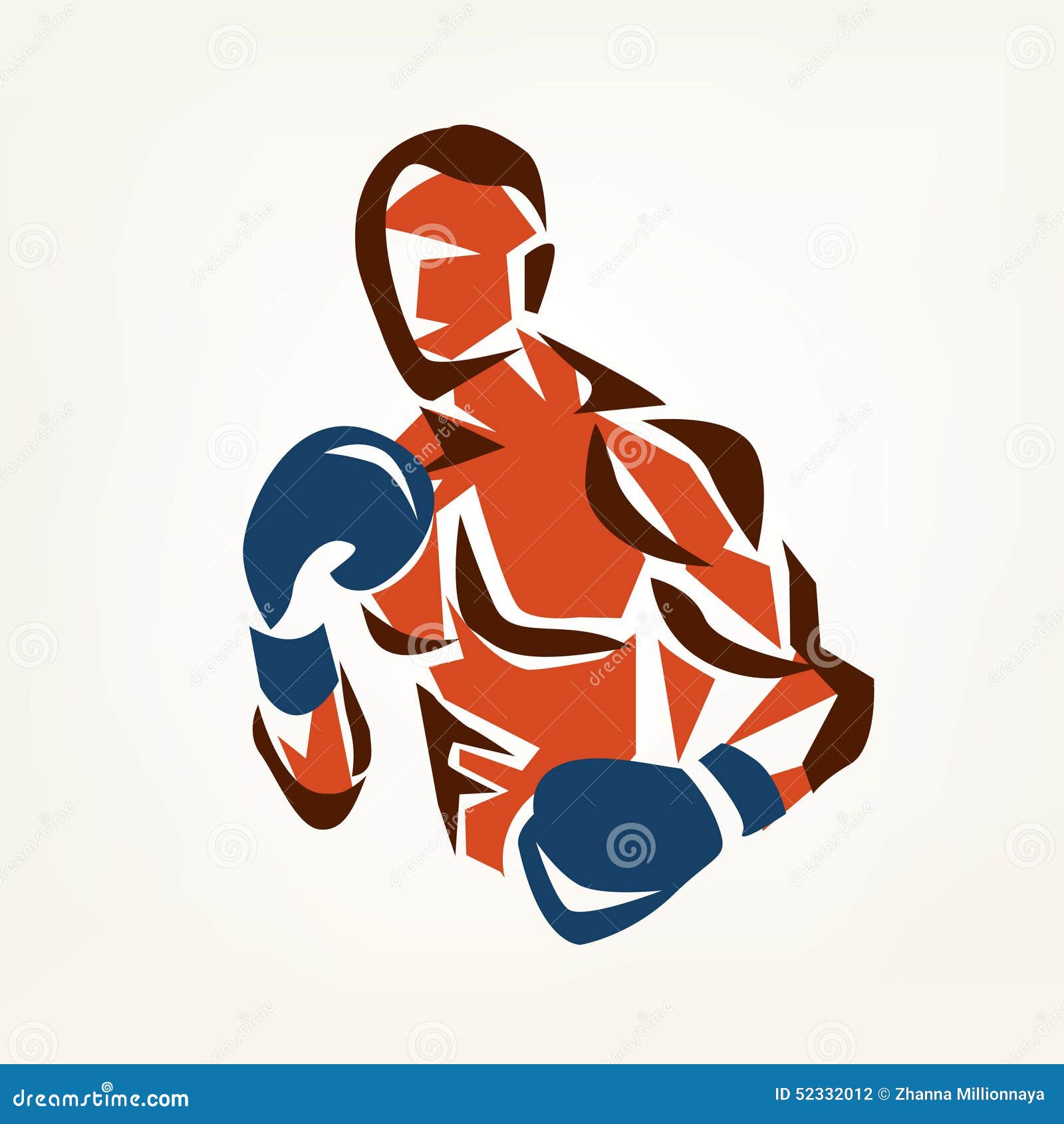 Stylized Boxer Silhouette, Boxing Symbol Stock Vector - Illustration of ...