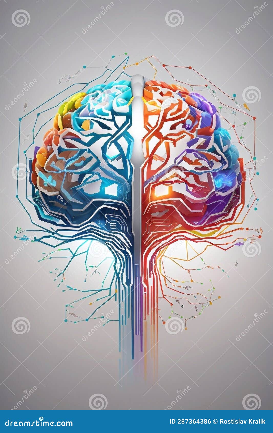 Stylized Brain Icon that S Surrounded by a Soft Glow Aura Stock ...