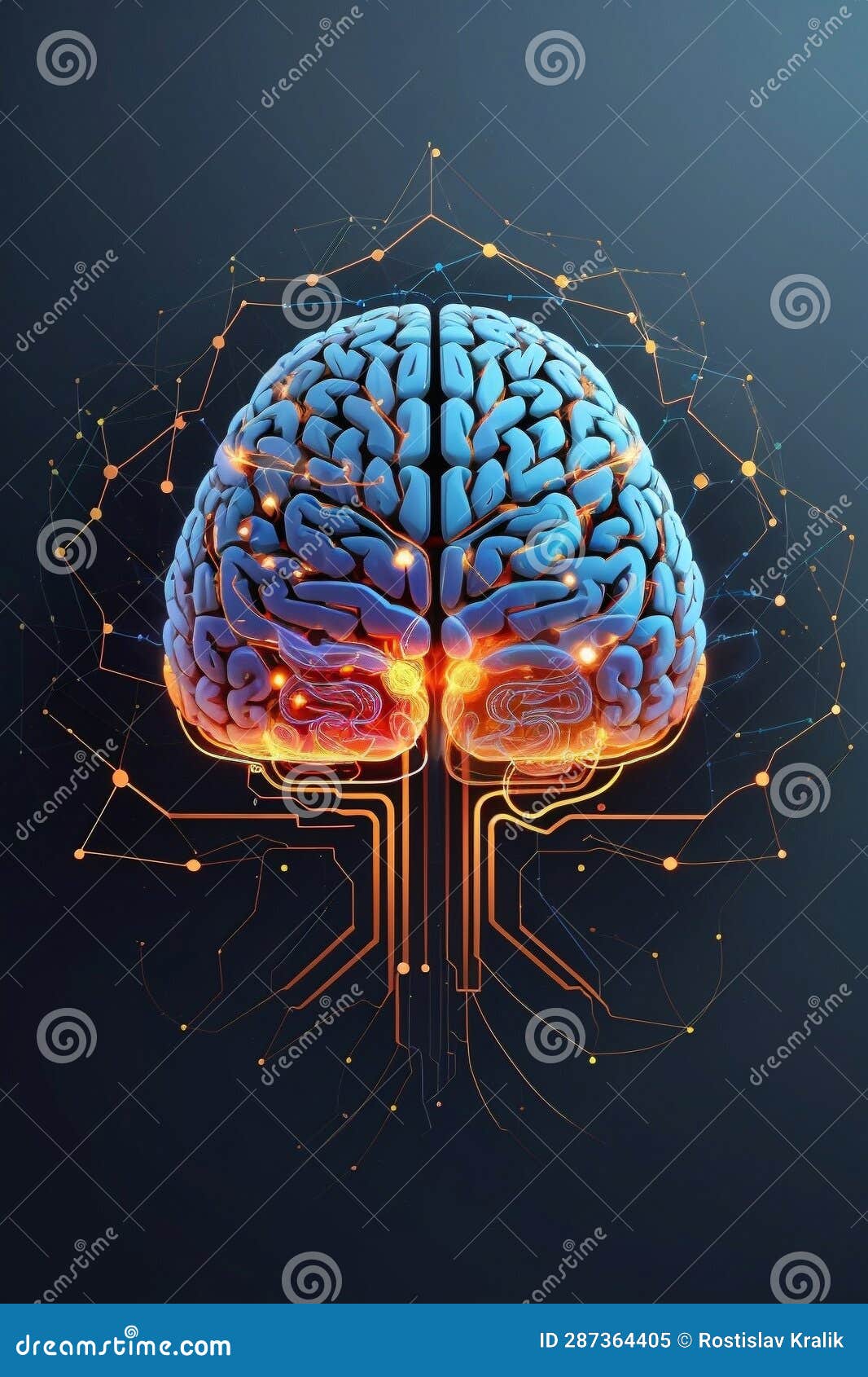 Stylized Brain Icon that S Surrounded by a Soft Glow Aura Stock ...