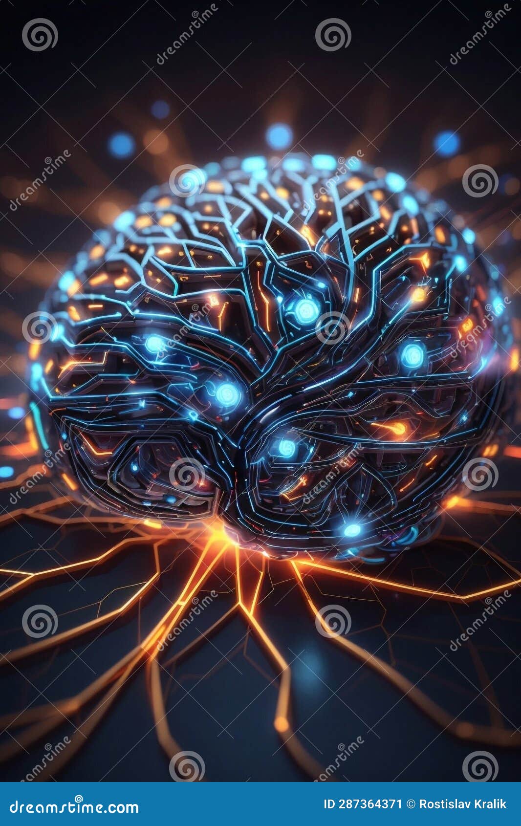 Stylized Brain Icon that S Surrounded by a Soft Glow Aura Stock ...