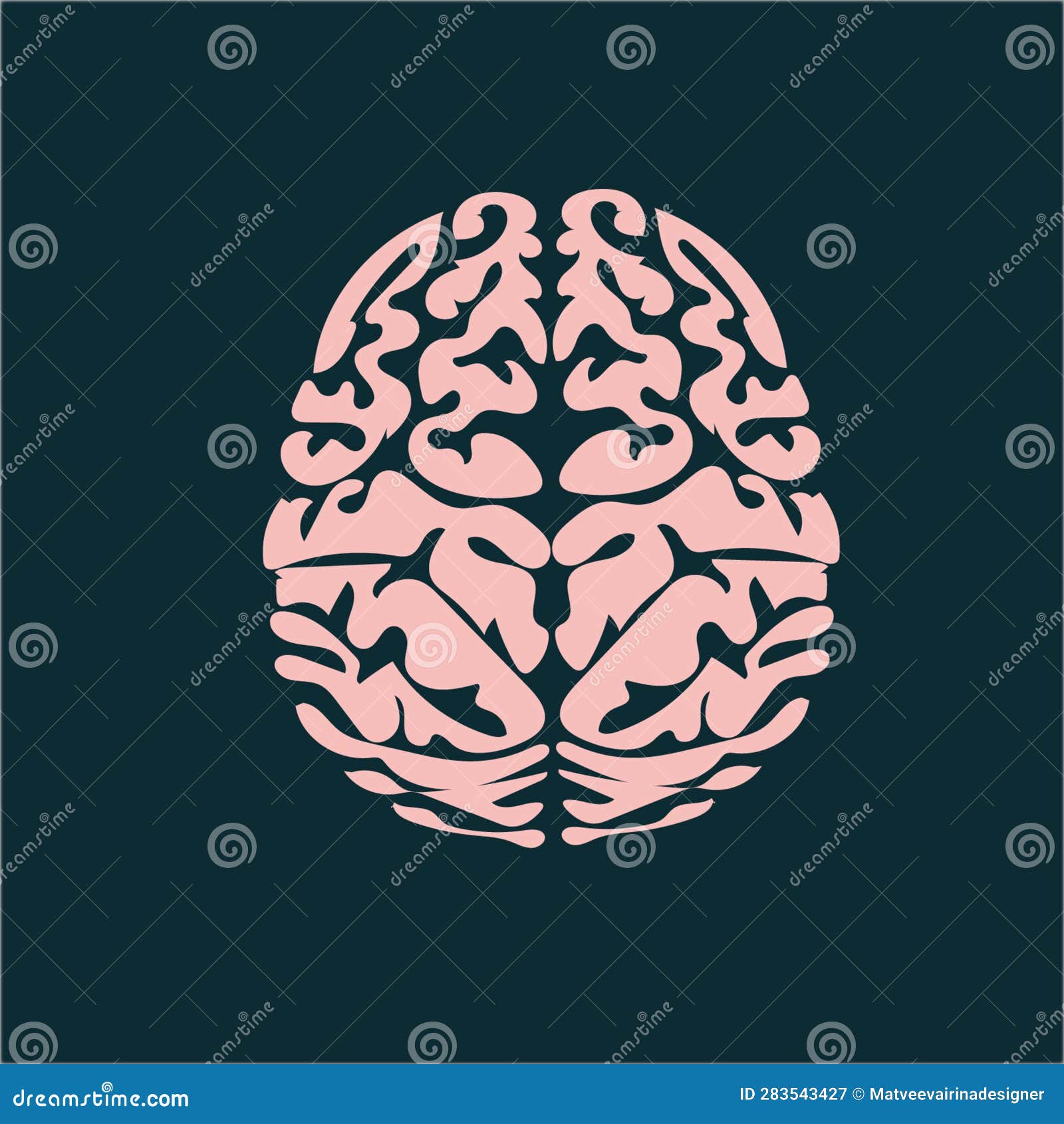 Stylized Brain,logo,detail,beautiful and Concise Stock Illustration ...