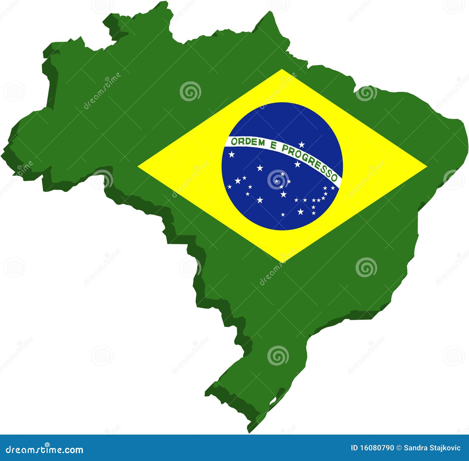 Stylized brasil flag stock vector. Illustration of flag - 16080790