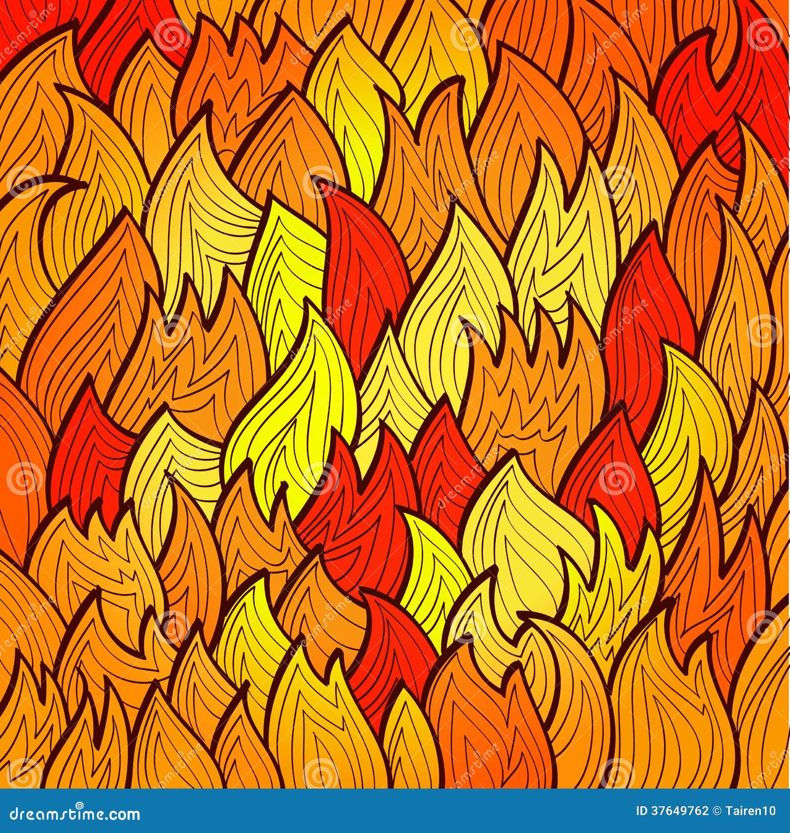 Stylized Bright Fire Background Stock Vector - Illustration of contour ...
