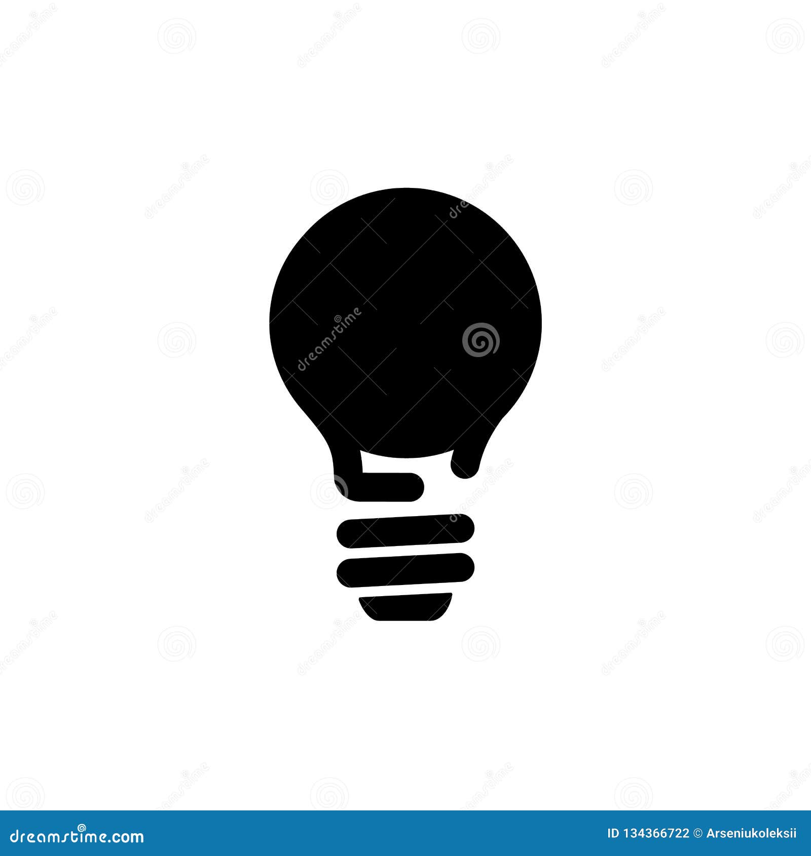 Stylized Bulb Black Icon Illustration. Idea Concept Stock Vector ...