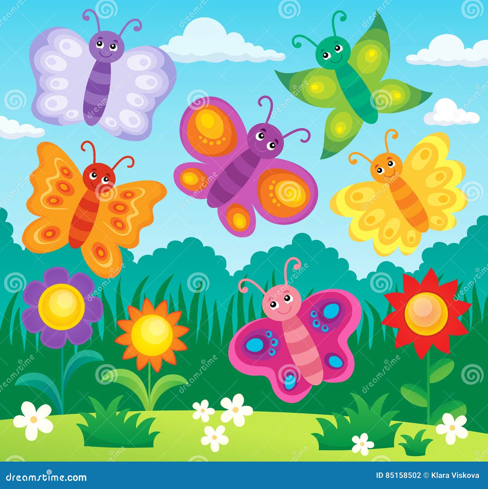 Stylized Butterflies Theme Image 2 Stock Vector - Illustration of ...