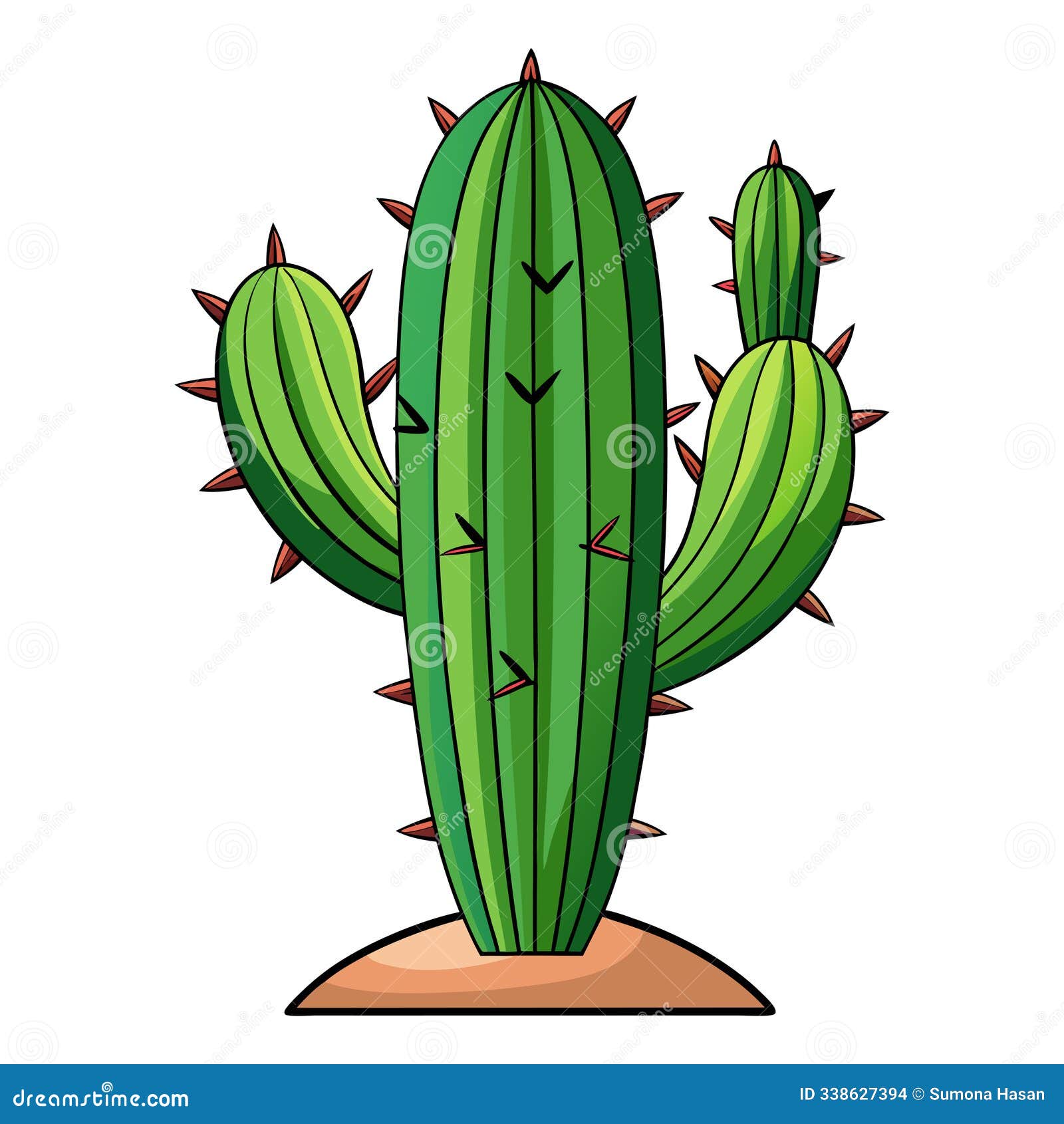 Stylized Cactus Vector Design Stock Vector - Illustration of cactus ...