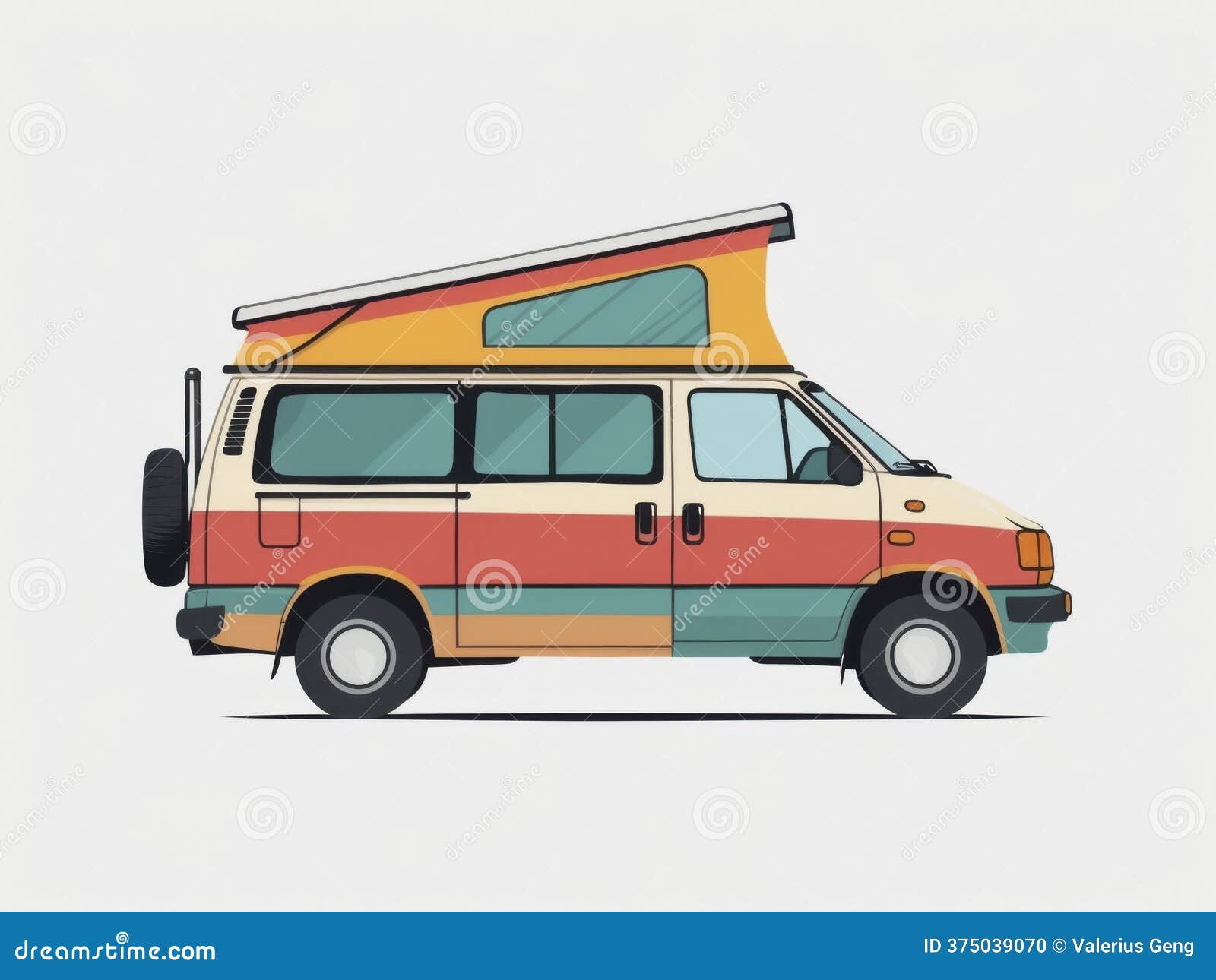 Stylized Camper Van Side View Stock Illustration | CartoonDealer.com ...