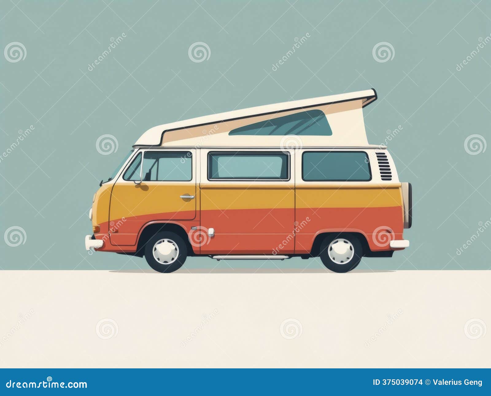Camper Van Stylized Symbol Of Journey Truck Vector Illustration ...