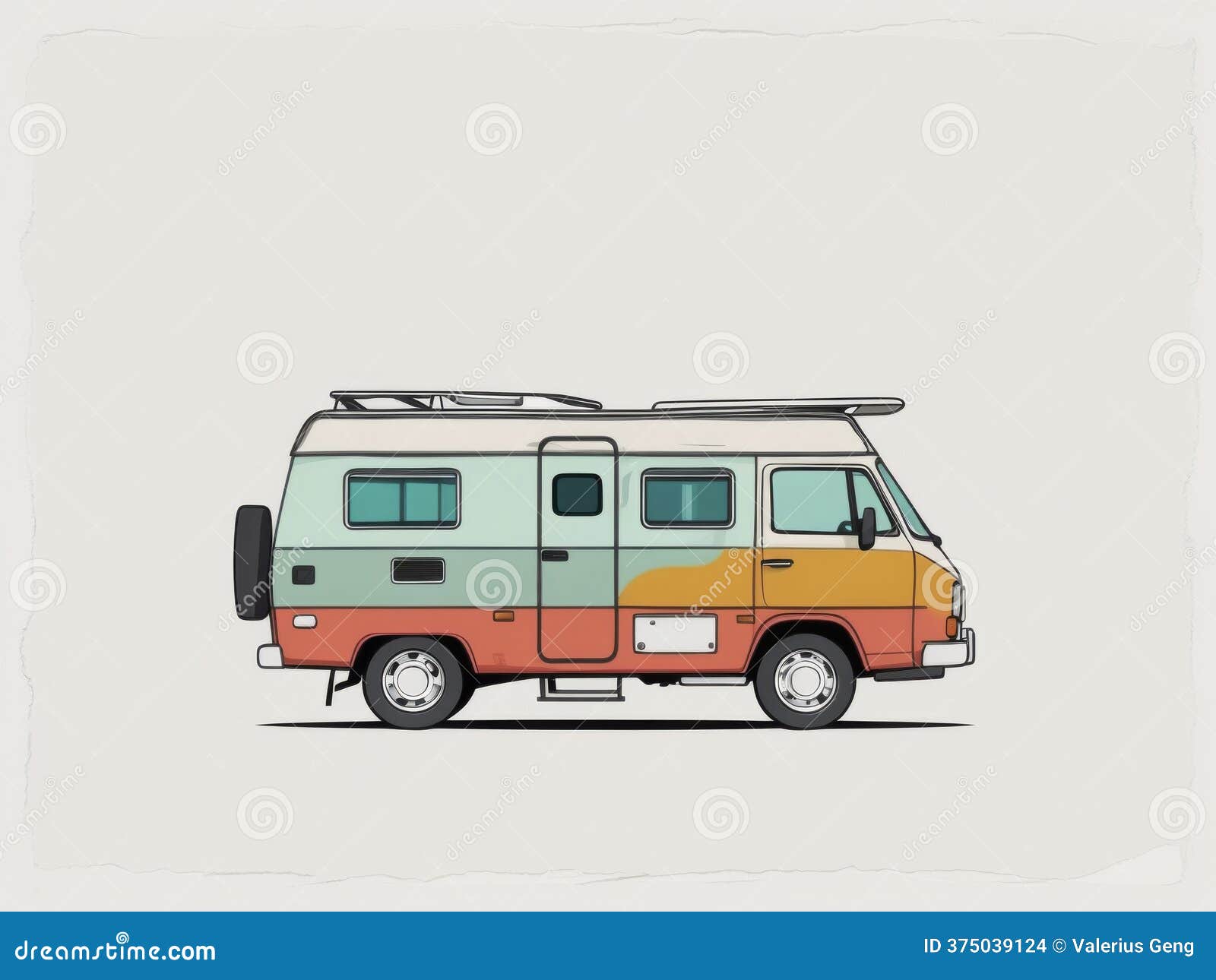 Camper Van Stylized Symbol Of Journey Truck Vector Illustration ...