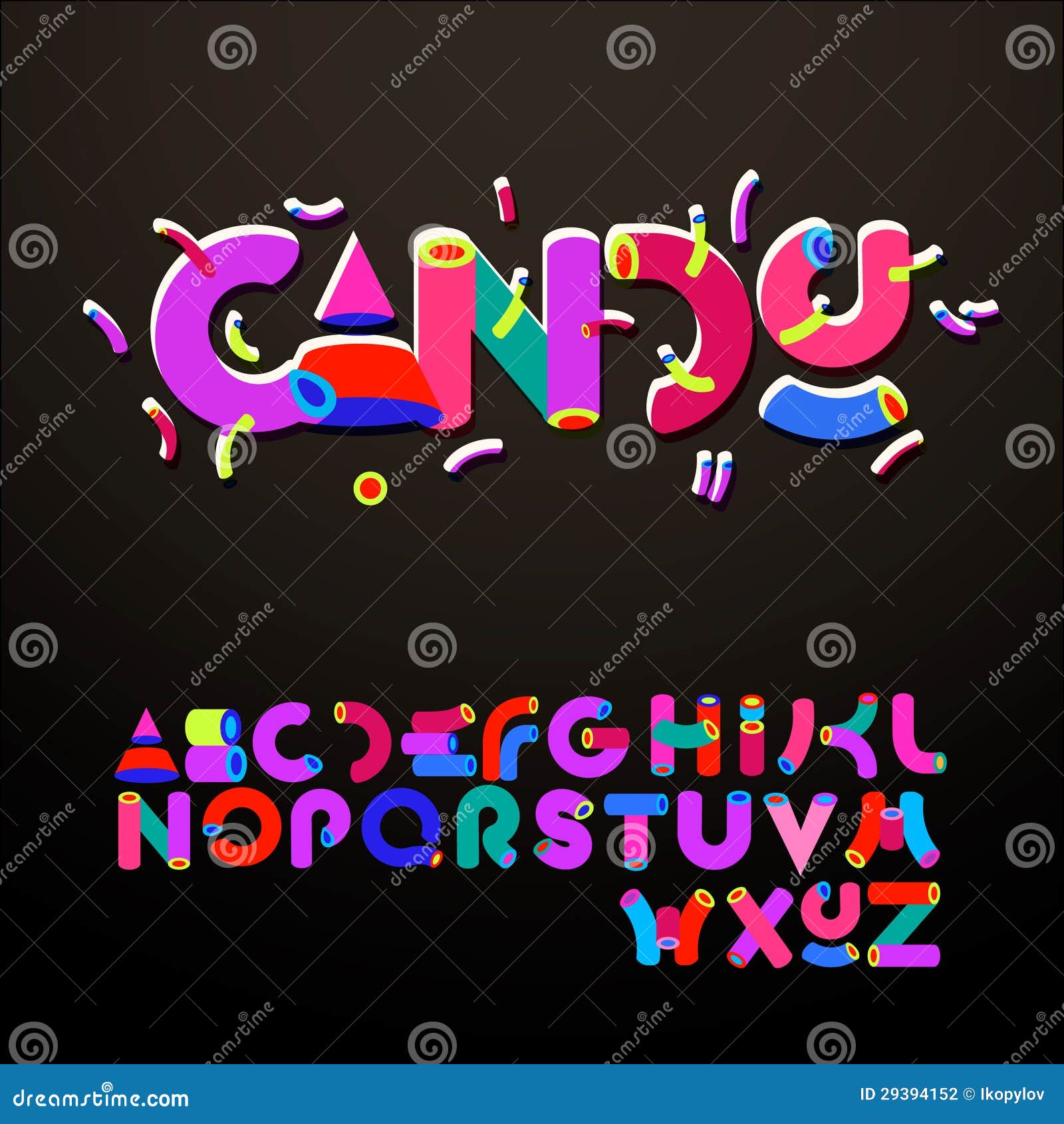 Stylized Candy-like Alphabets Stock Vector - Illustration of chews ...