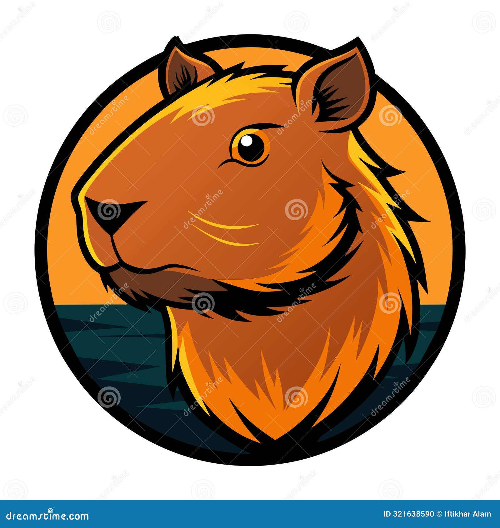 Capybara Head Contour Outline Line Icon Black Color Vector Illustration ...