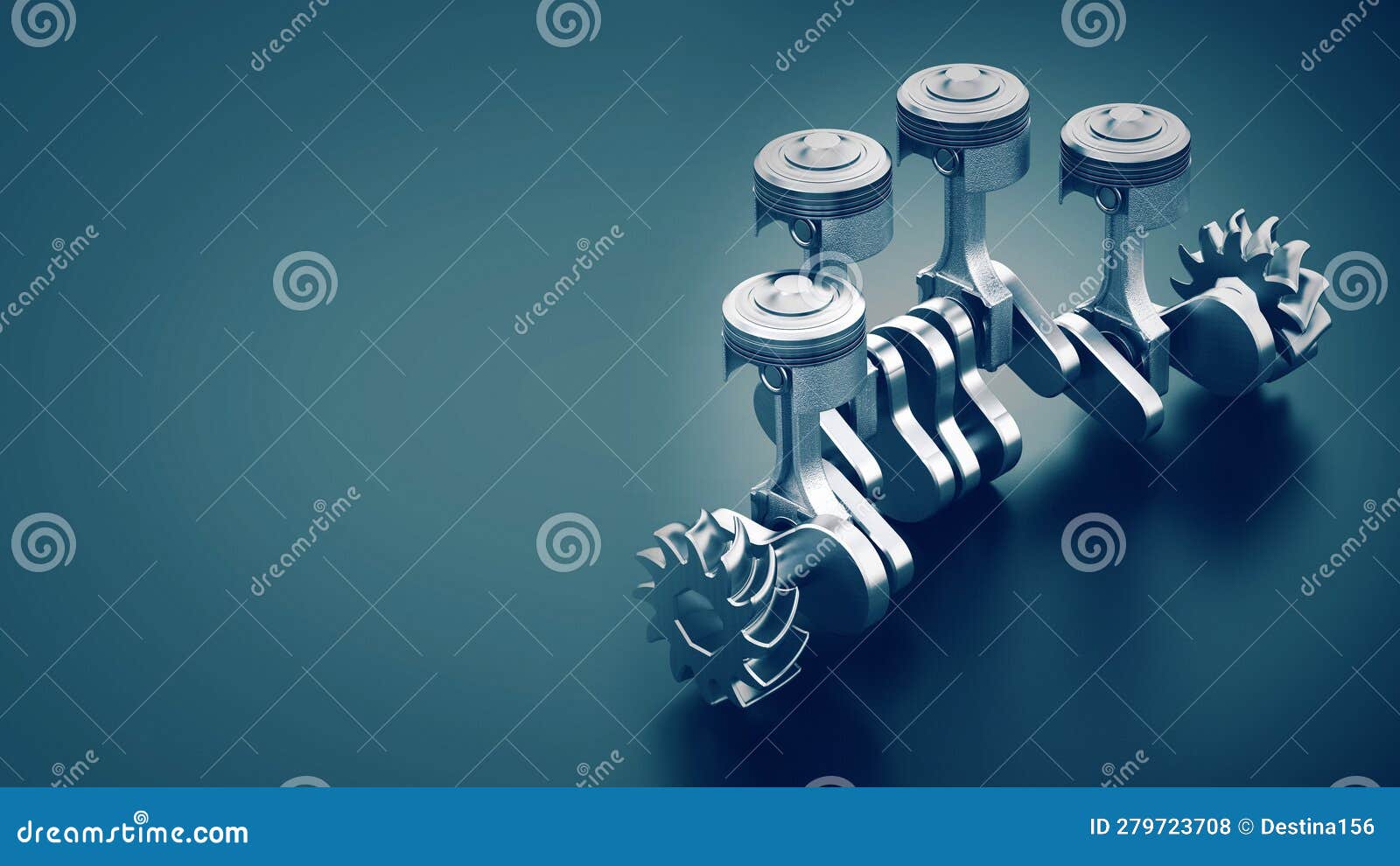 Stylized Car Engine with Operating Pistons. 3D Illustration Stock ...