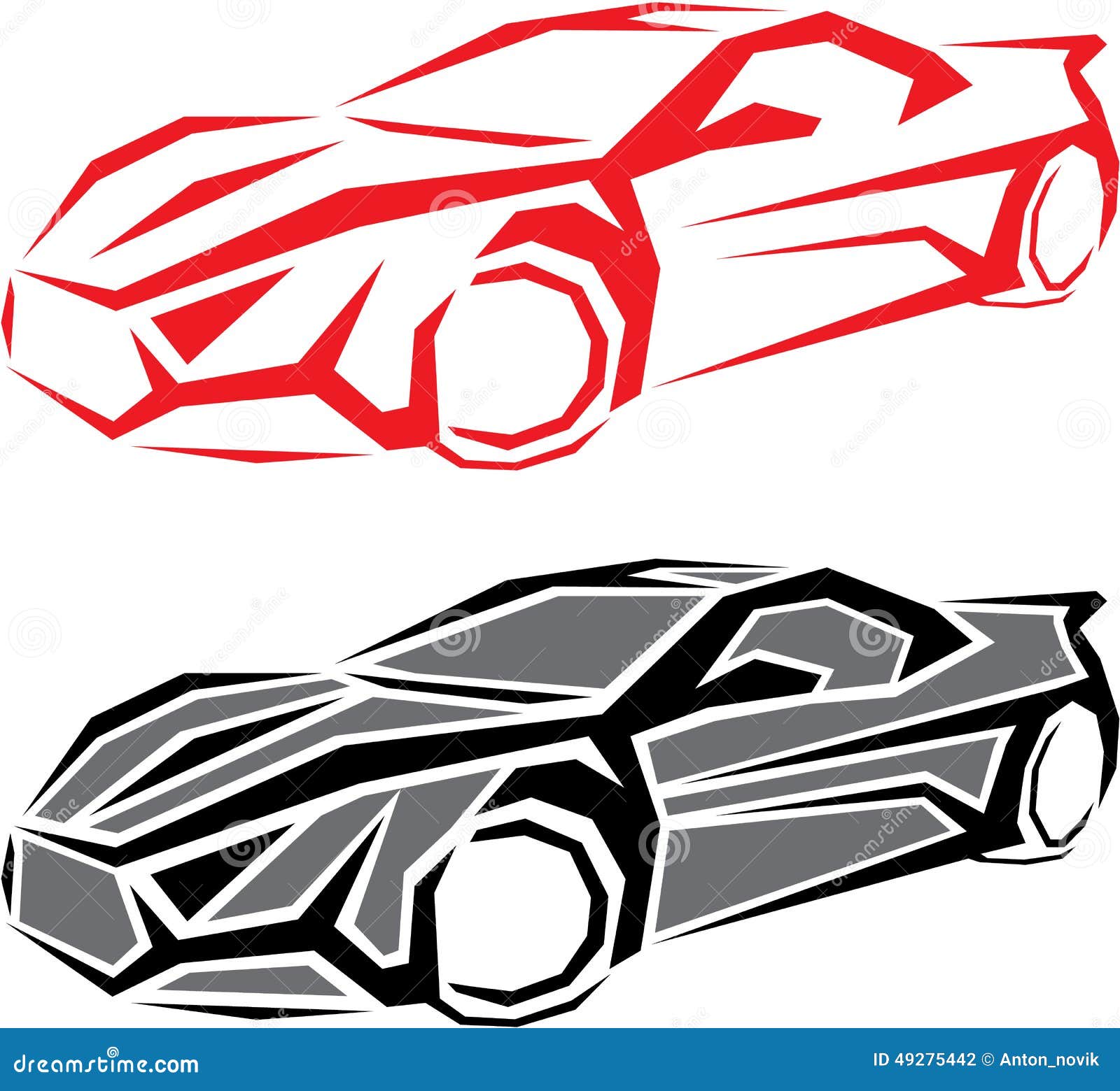 Stylized Car stock vector. Illustration of outline, power - 49275442
