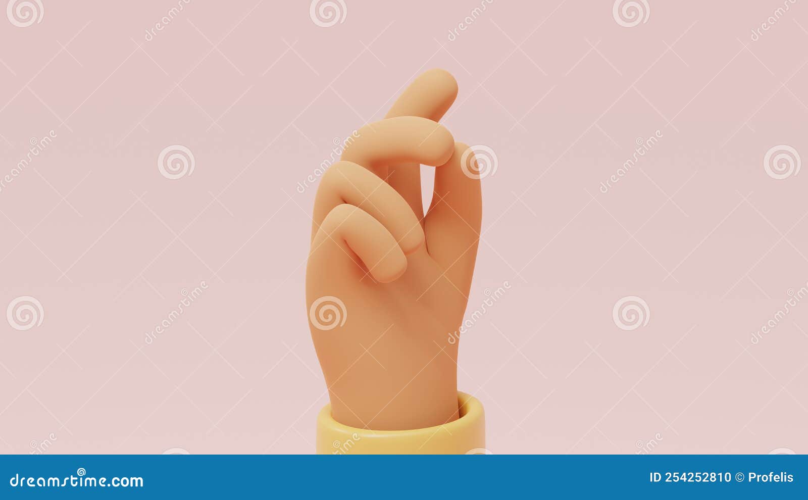 Stylized Cartoon 3D Rendering Hand Gesture. Snap of Fingers Stock ...