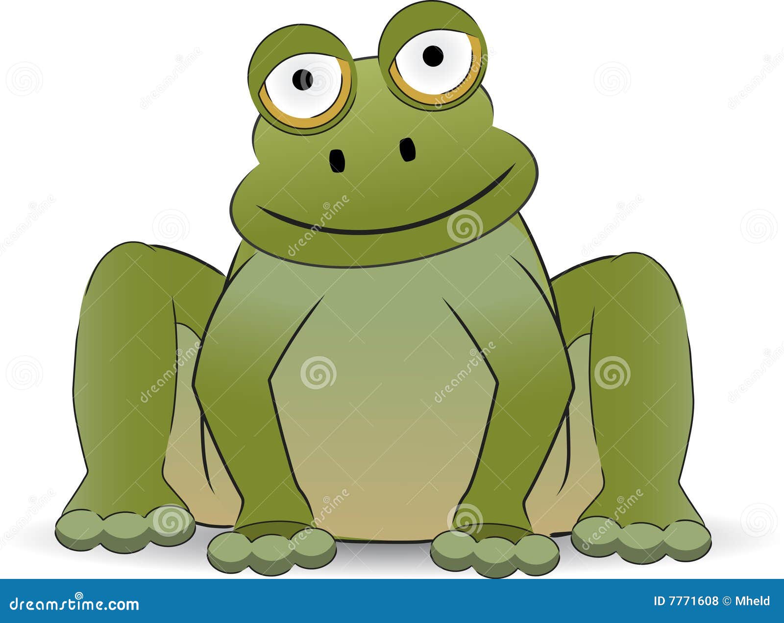 Stylized Cartoon Frog Sitting with a Smile Stock Vector - Illustration ...