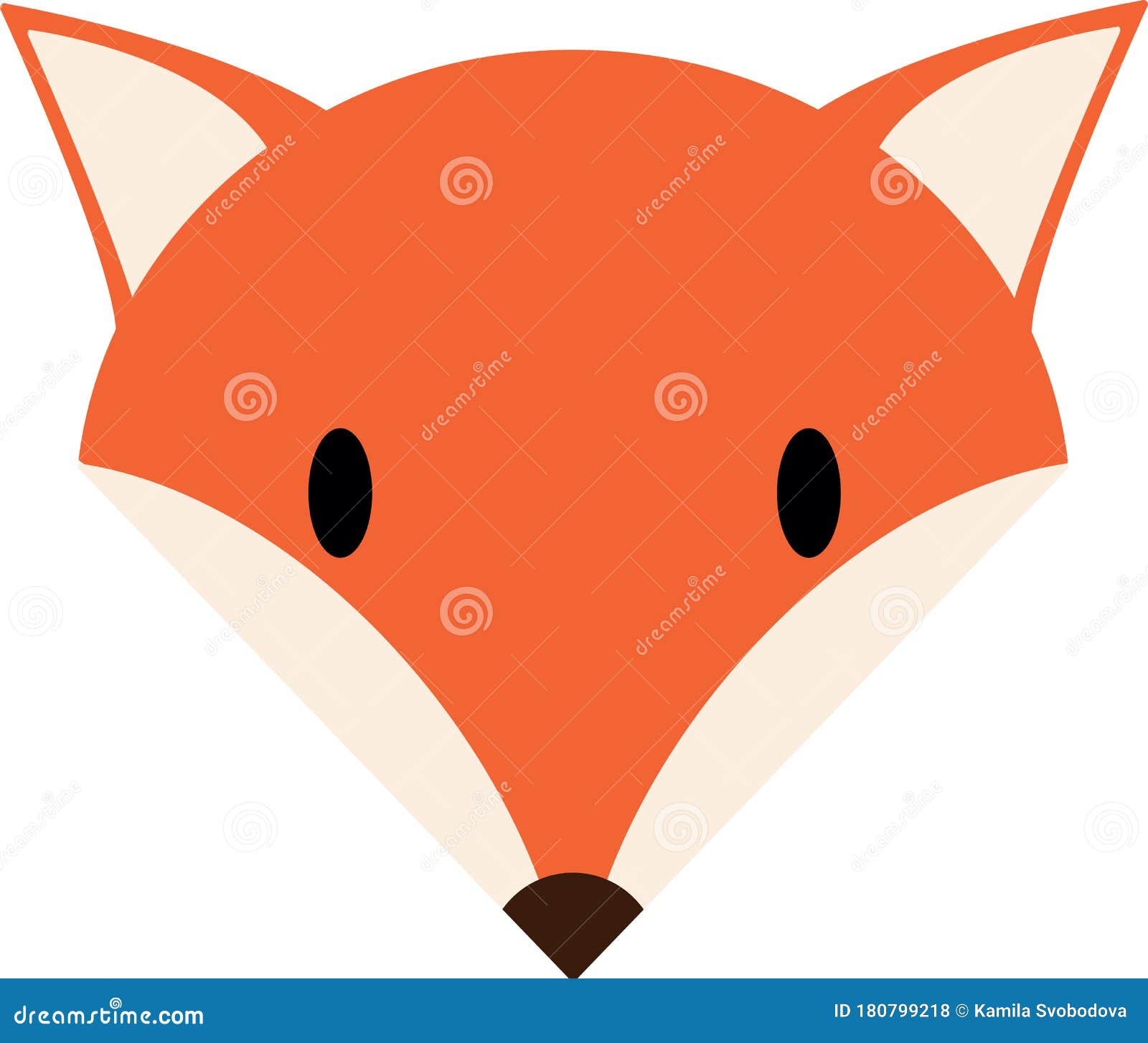 Stylized Cartoon Head of a Fox Stock Illustration - Illustration of ...