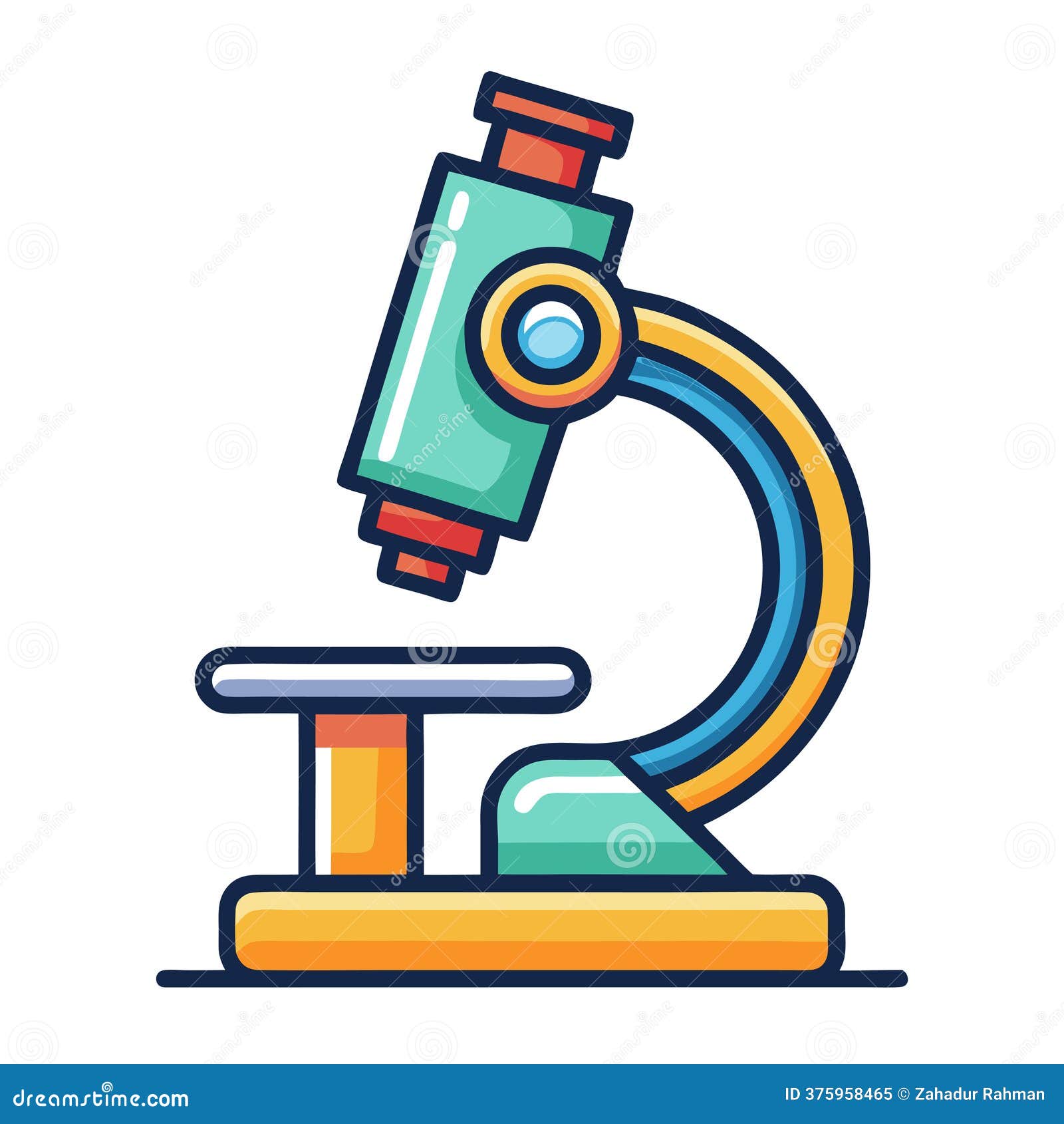 Microscope Illustration. Microscope Flat Icon On White Background ...