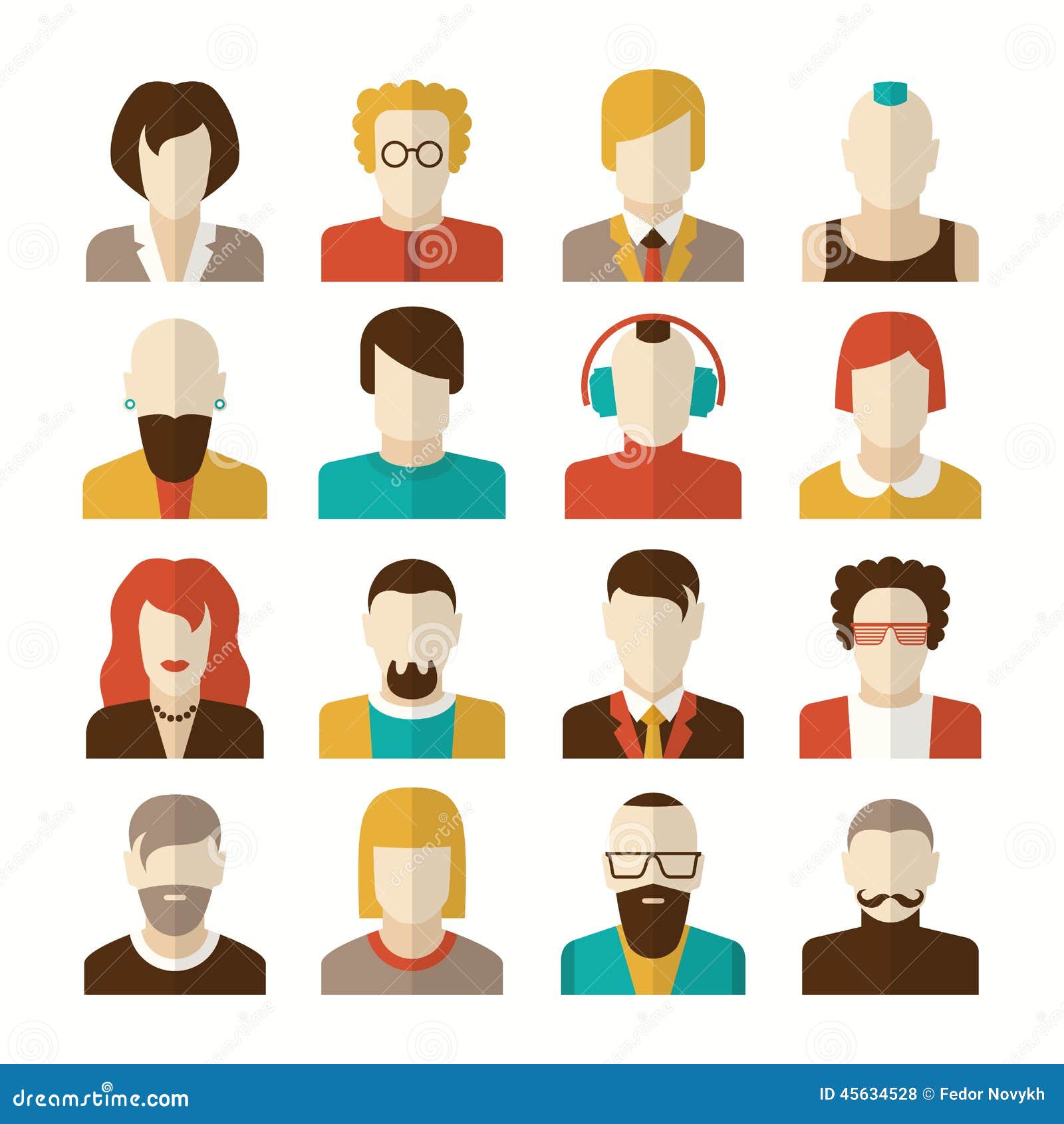 Stylized Character People Avatars Stock Vector - Illustration of ...