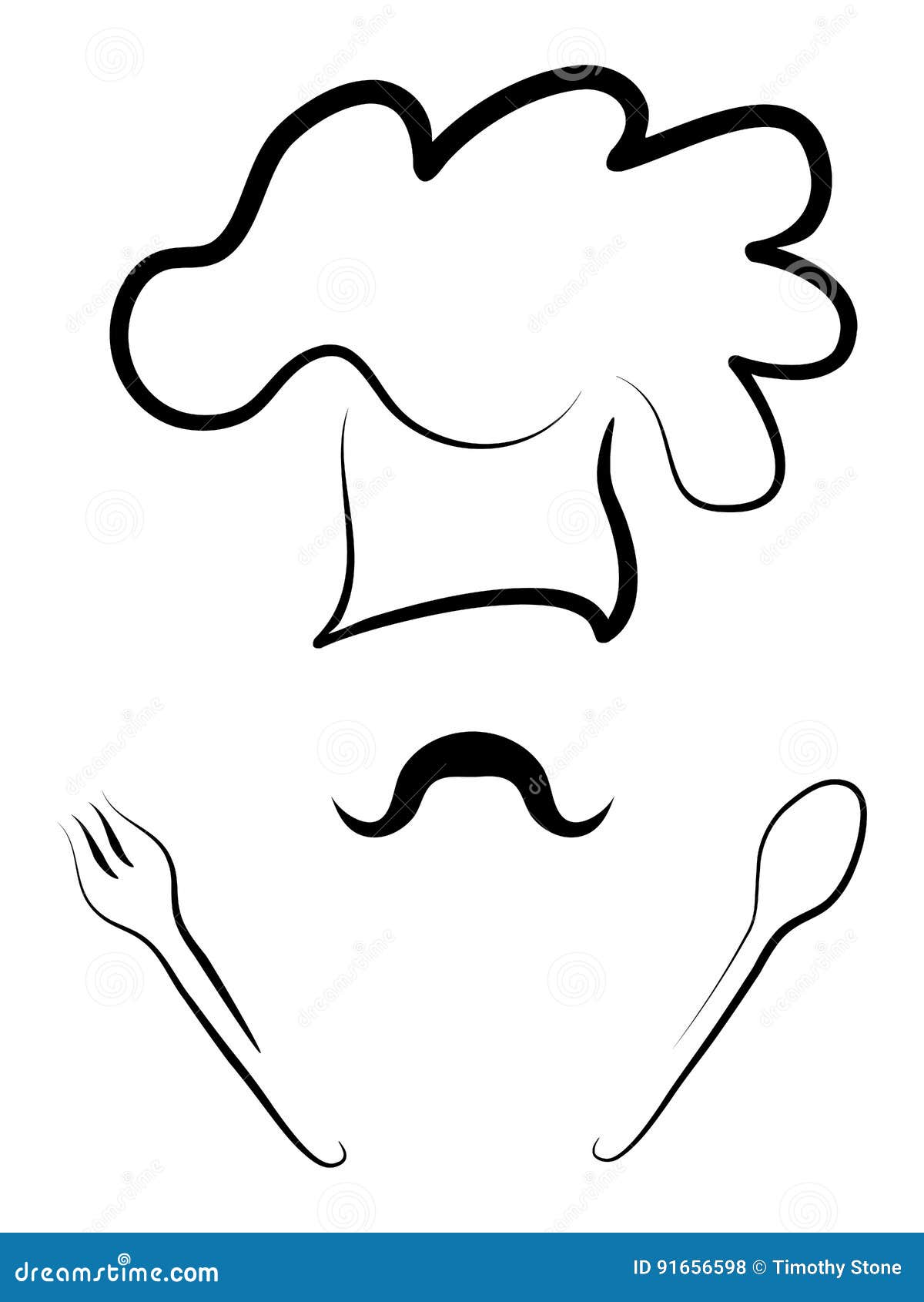 Stylized Chef with Hat stock illustration. Illustration of cook - 91656598