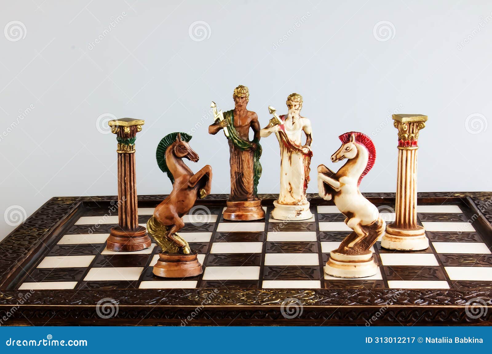 Stylized Chess. Chessboard with White and Black Pieces Stock Image ...