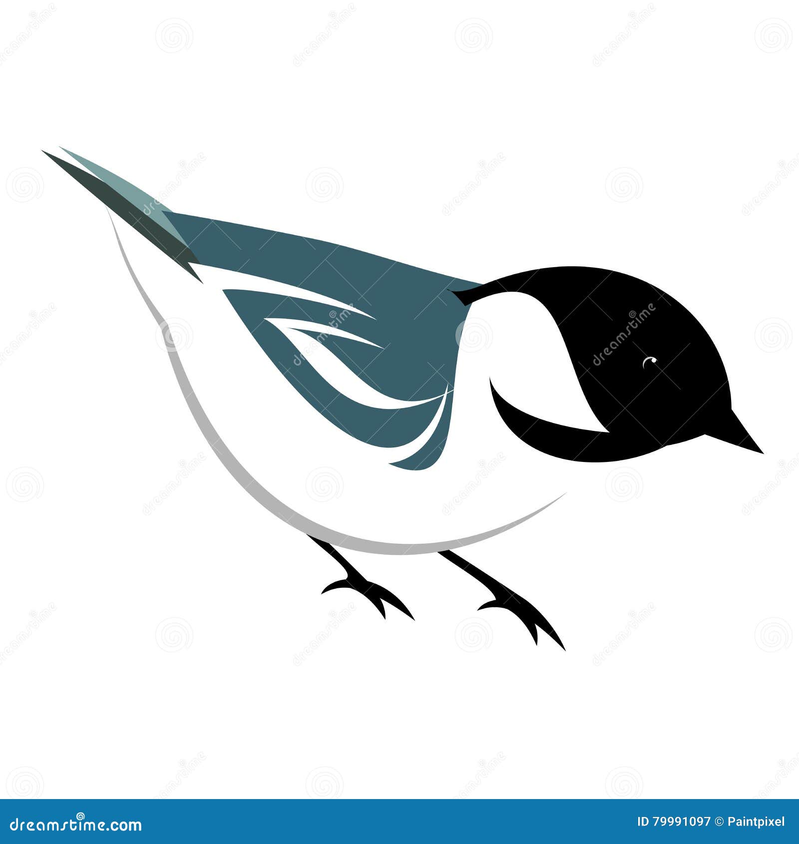 Stylized Chickadee Illustration Stock Vector - Illustration of style ...