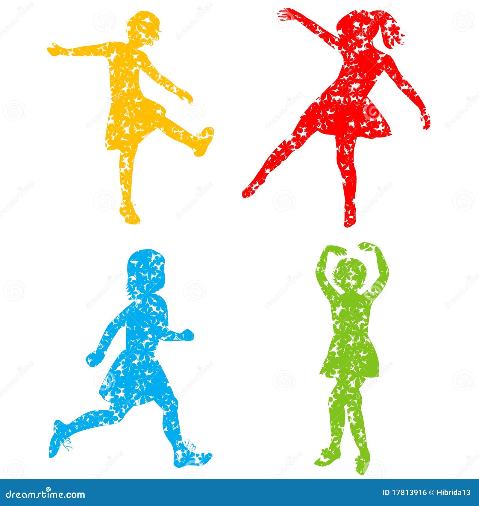 Stylized Children Silhouettes Cartoon Vector | CartoonDealer.com #21710977