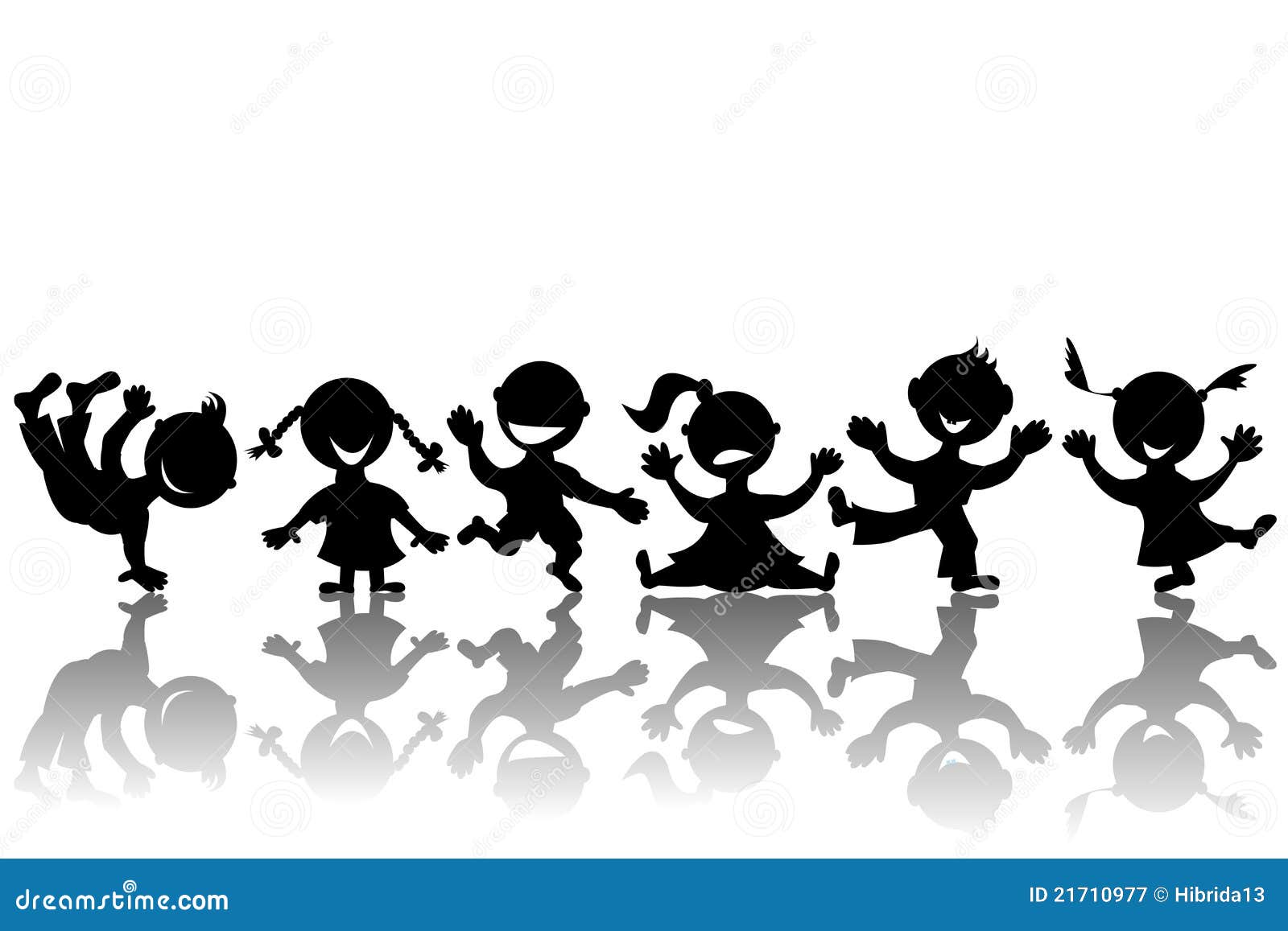 Stylized Children Silhouettes Cartoon Vector | CartoonDealer.com #21710977