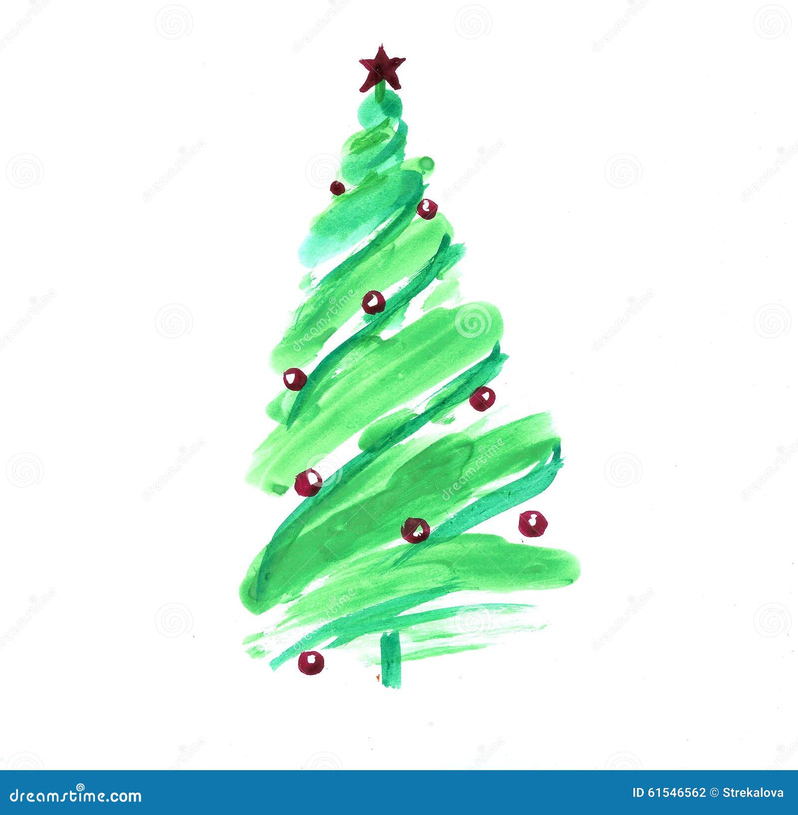 Stylized Christmas Tree with Colorful Ornaments Stock Illustration ...