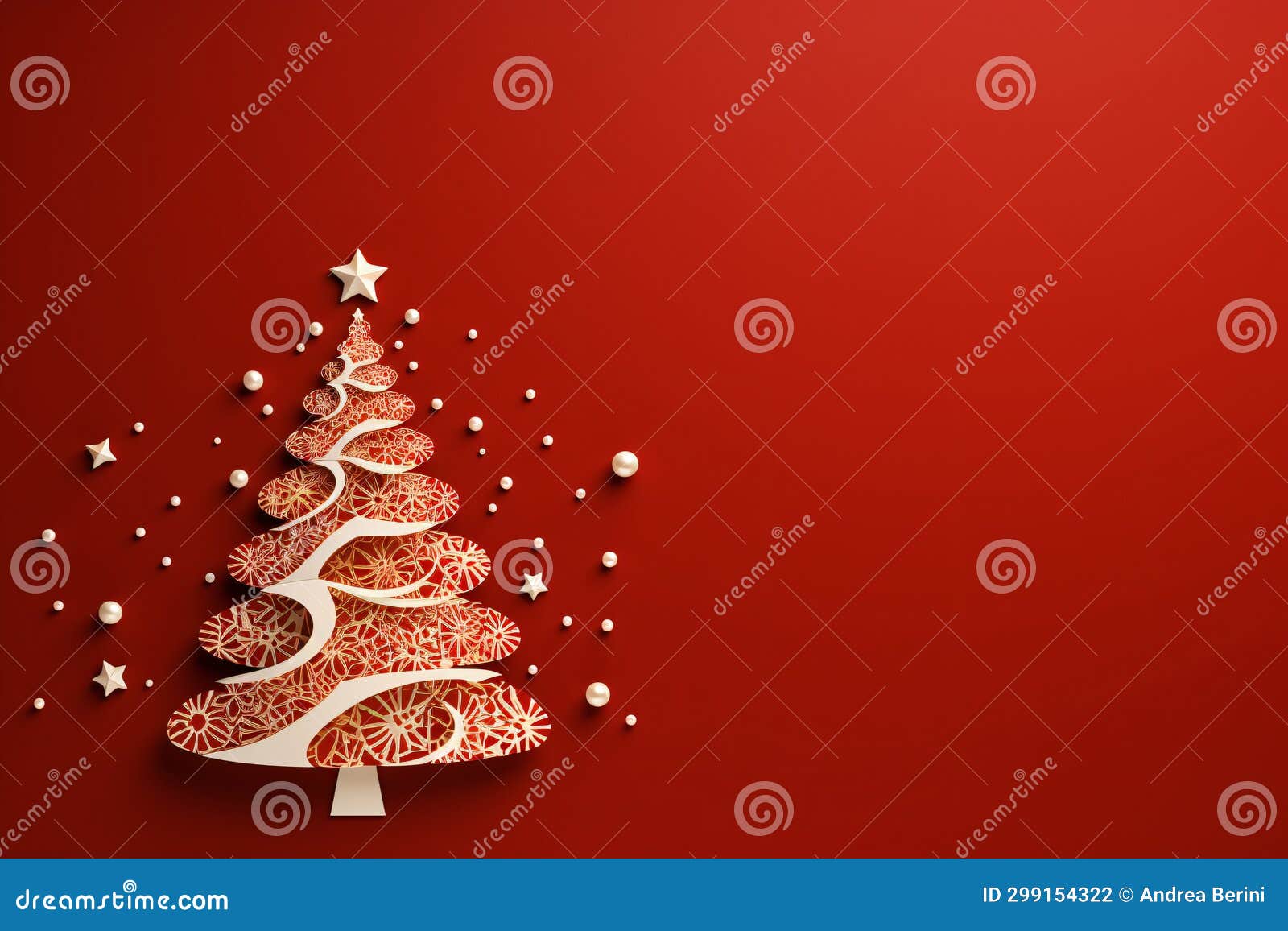 Stylized Christmas Tree on Red Background Stock Illustration ...